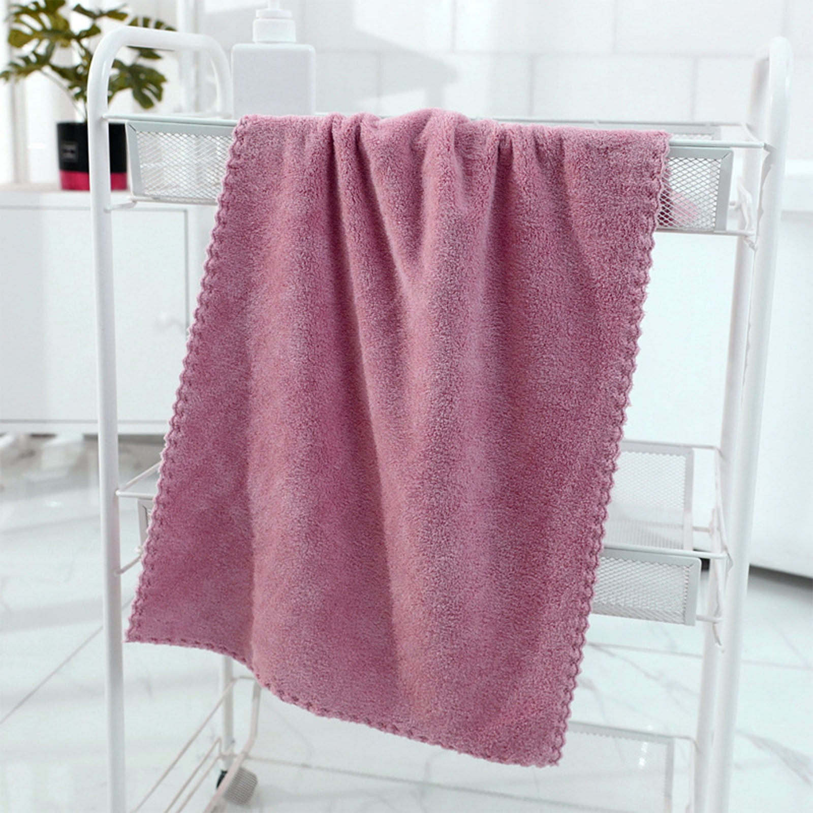 Coral Velvet Towel Plain Face Towel Soft Absorbent Face Wash Ah Face ...