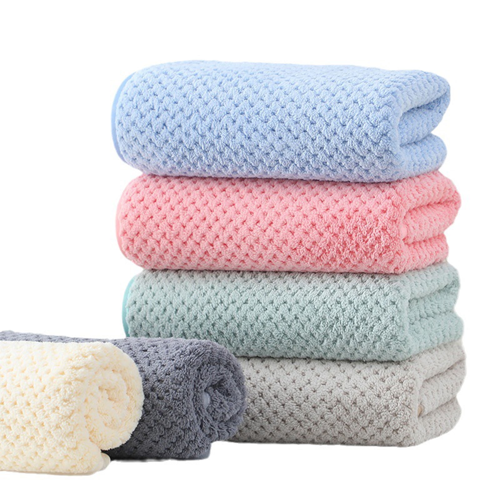 Coral Velvet Towel Soft Absorbent Plain Pineapple Check Face Towel ...