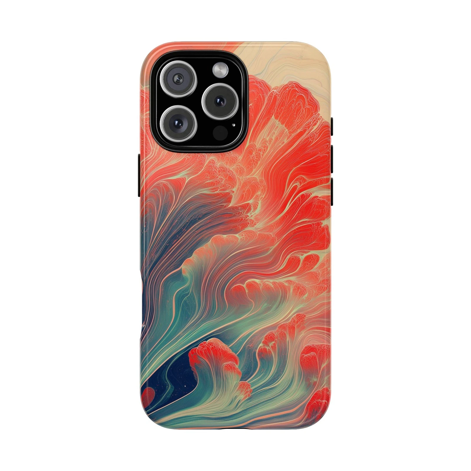 Coral Waves Green Abstract Pattern iPhone Case 17 through 11 Pro Max - Walmart.com