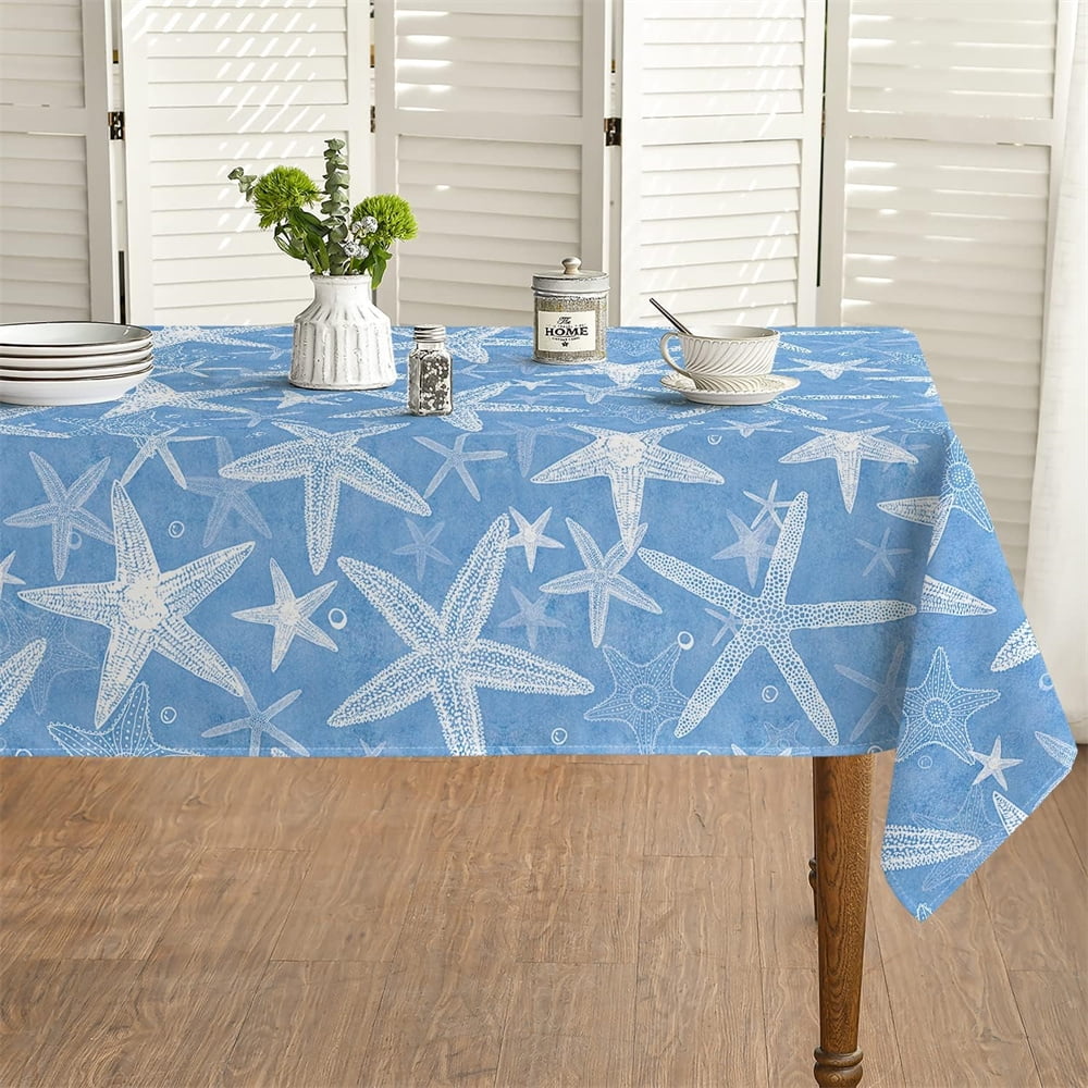 Coral shell tablecloth Seafloor creature Fish Ocean tablecloth Simple ...