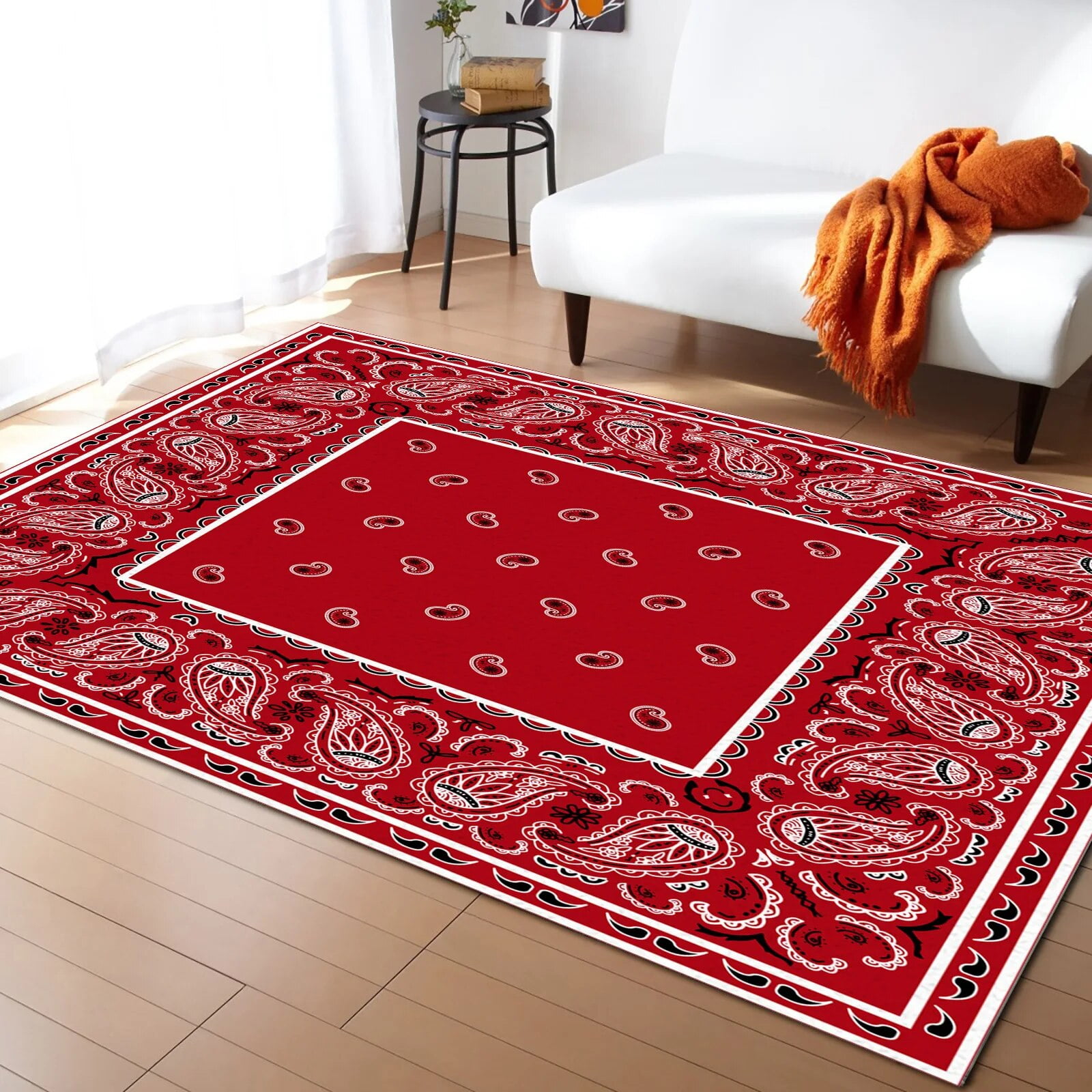 Coral velvet Bandana Pattern Rugs for Bedroom Home Carpet Living Room ...