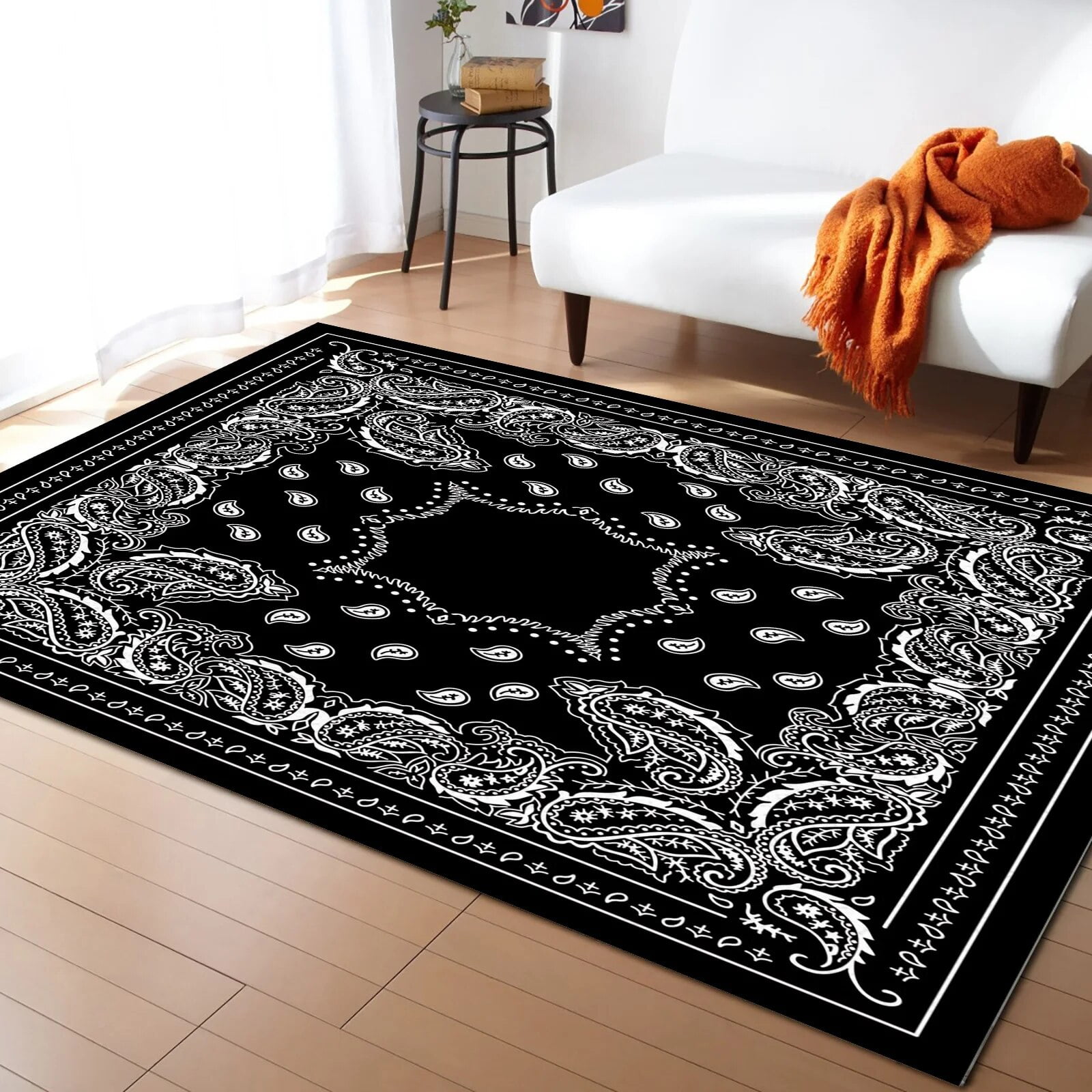 Coral velvet Bandana Pattern Rugs for Bedroom Home Carpet Living Room ...