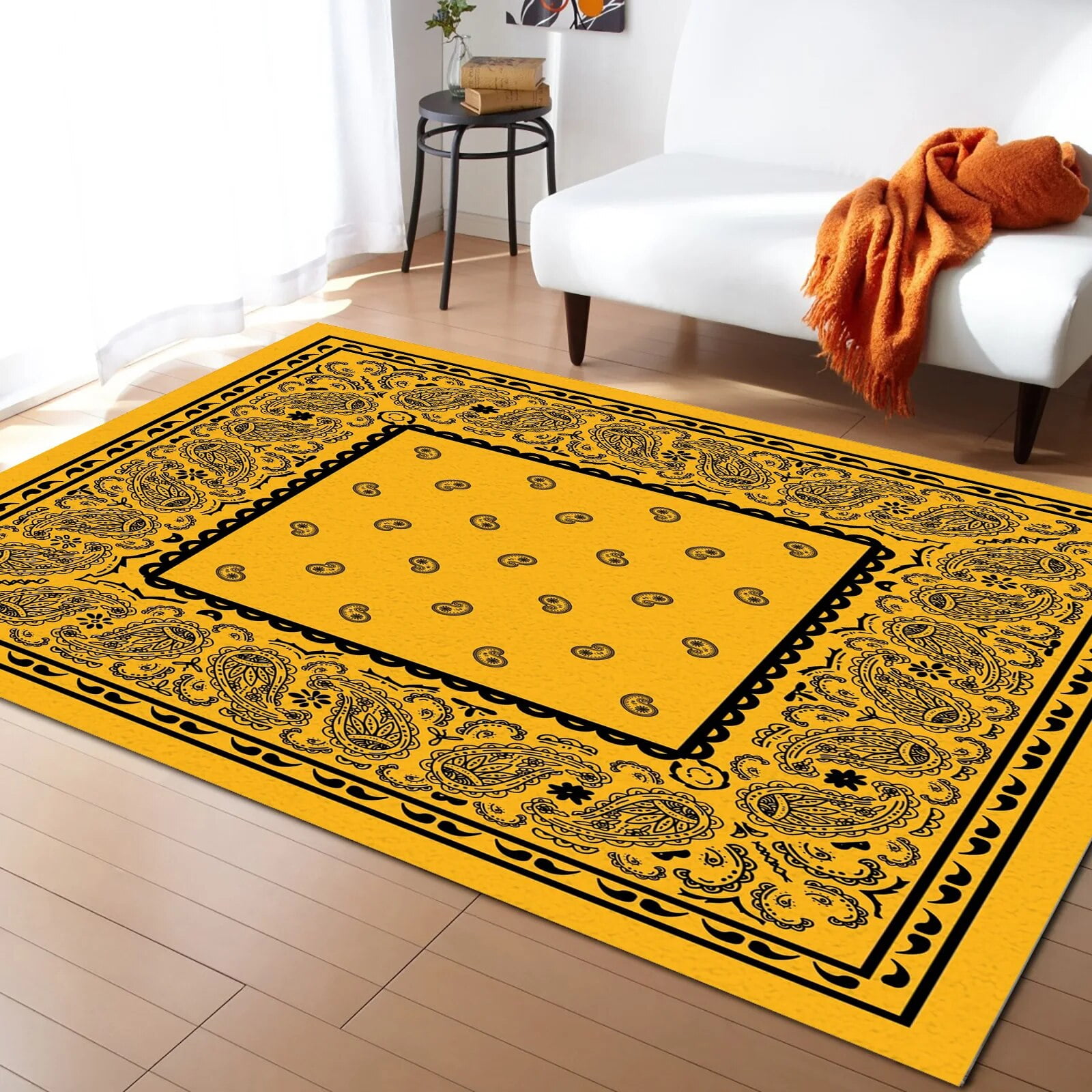 Coral velvet Bandana Pattern Rugs for Bedroom Home Carpet Living Room ...