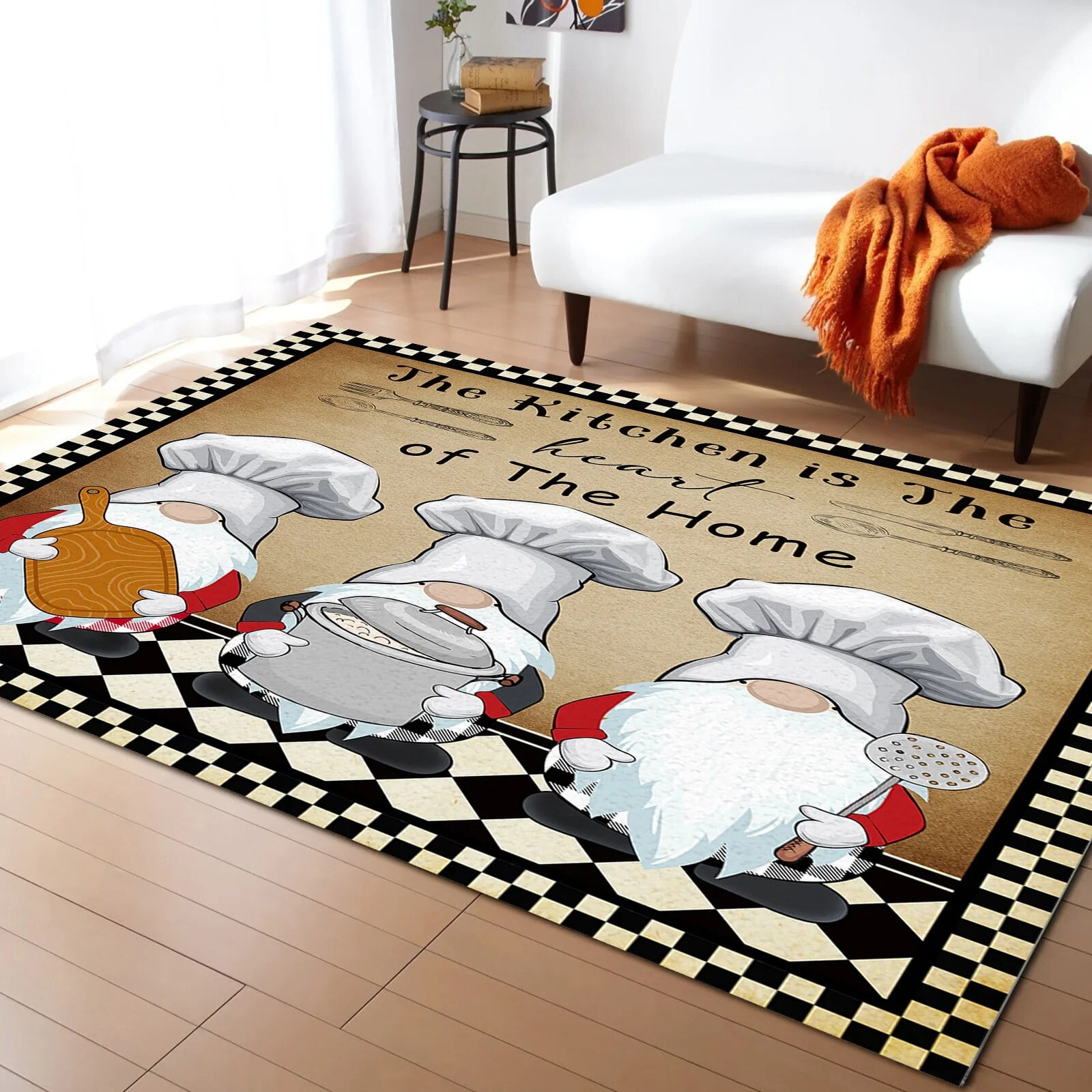Coral velvet Chef Gnome Kitchen Living Room Carpet Coffee Table Floor ...
