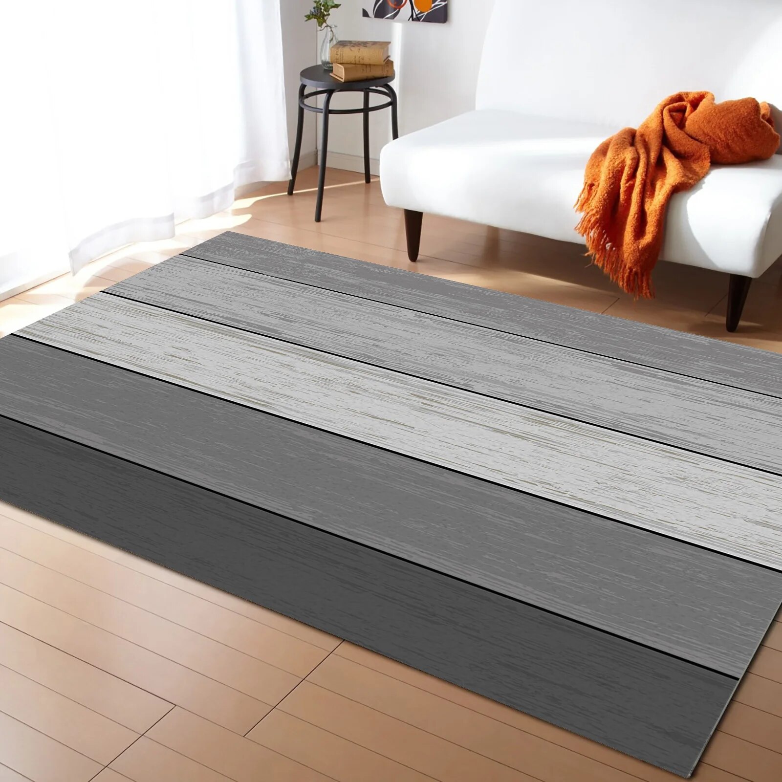 Coral velvet Easter Wood Grain Living Room Carpet Coffee Table Floor ...