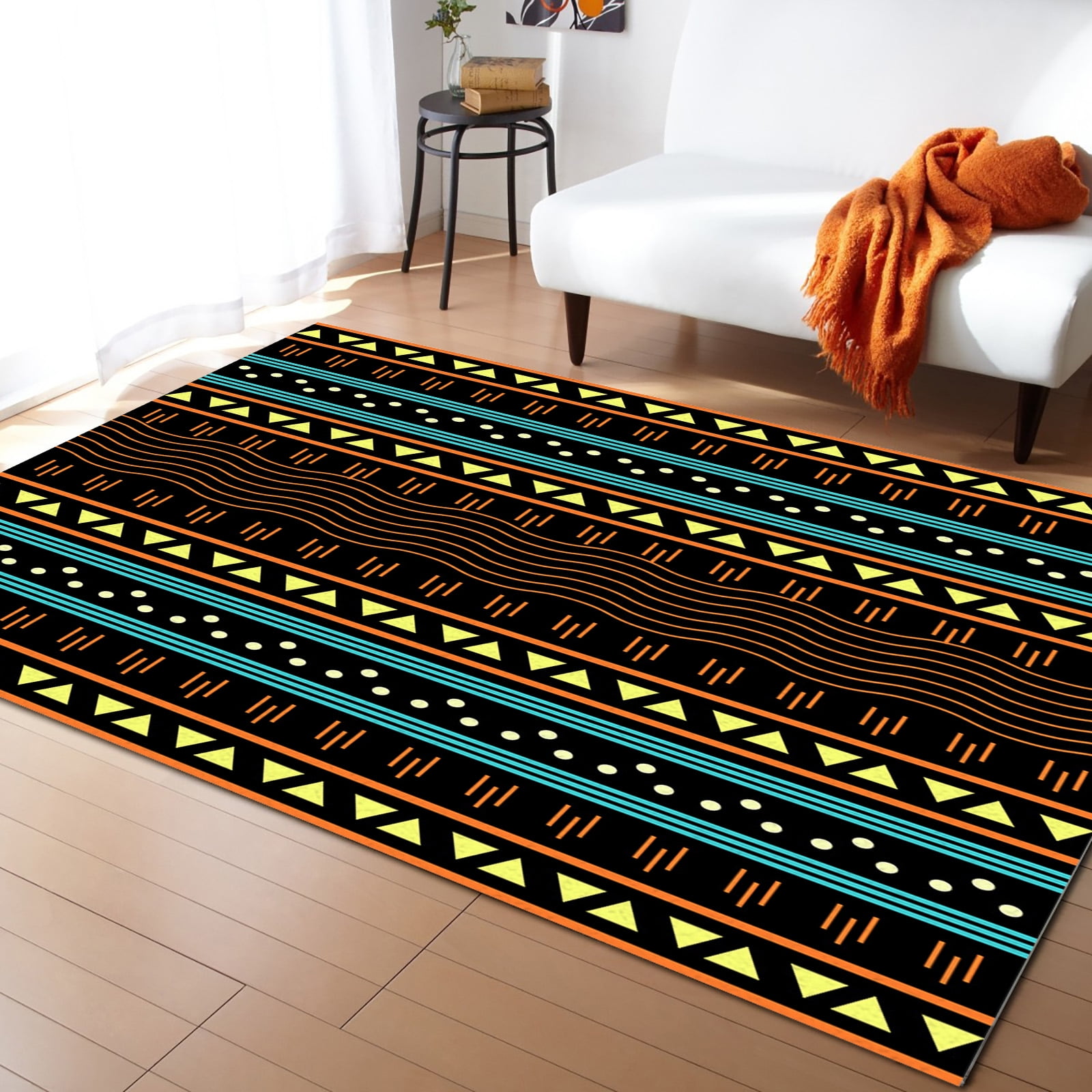 Coral velvet Ethnic Symbols Texture Loop Arrow Carpet Area Rug Children ...