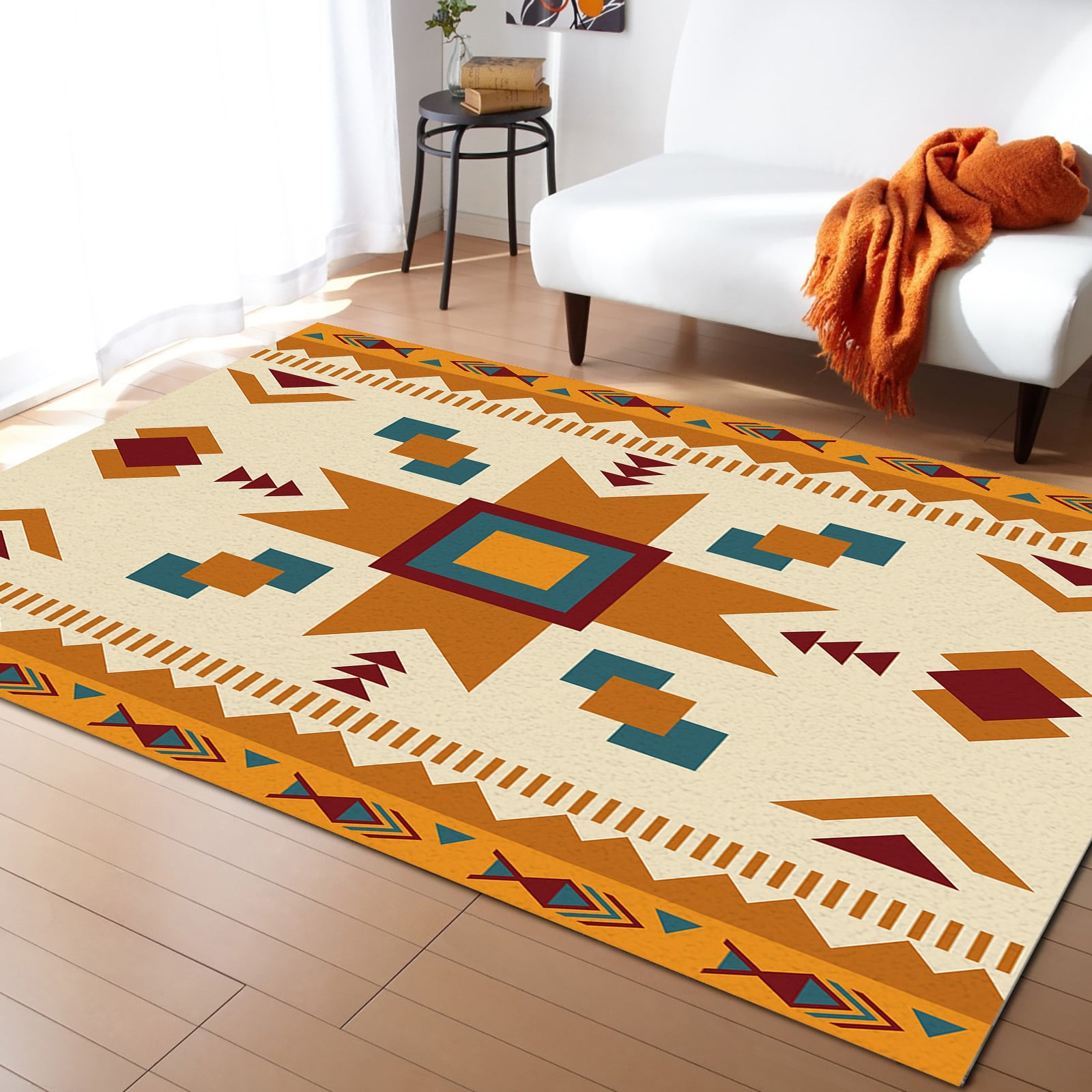 Coral velvet Ethnic Symbols Texture Loop Arrow Carpet Area Rug Children ...