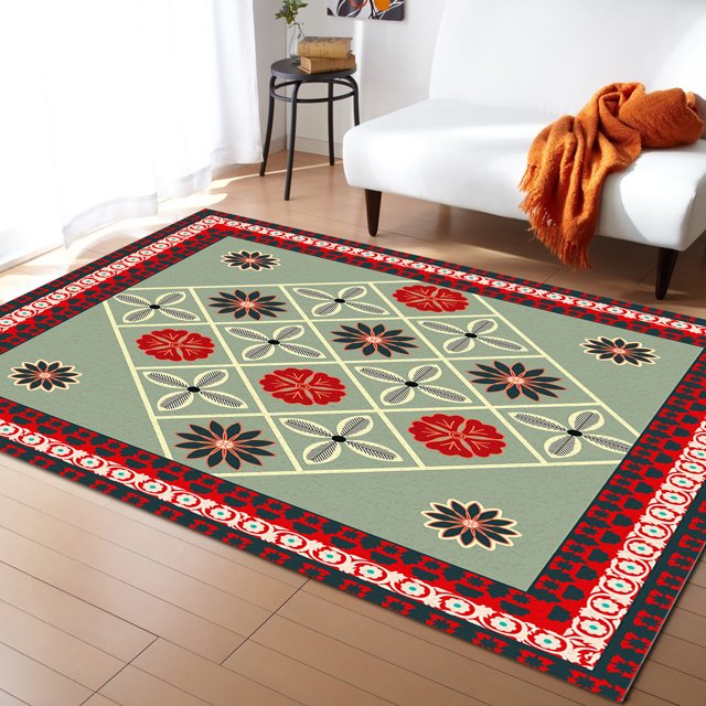 Coral velvet Ethnic Symbols Texture Loop Arrow Carpet Area Rug Children ...