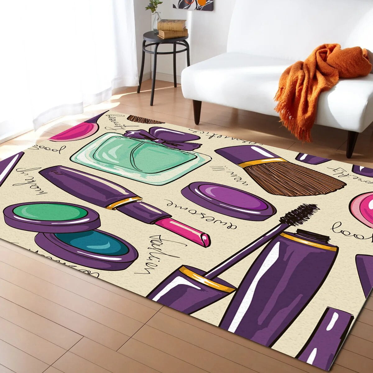 Coral velvet Female Cosmetics Perfume Lipstick Bow Comb Pink Rugs for ...