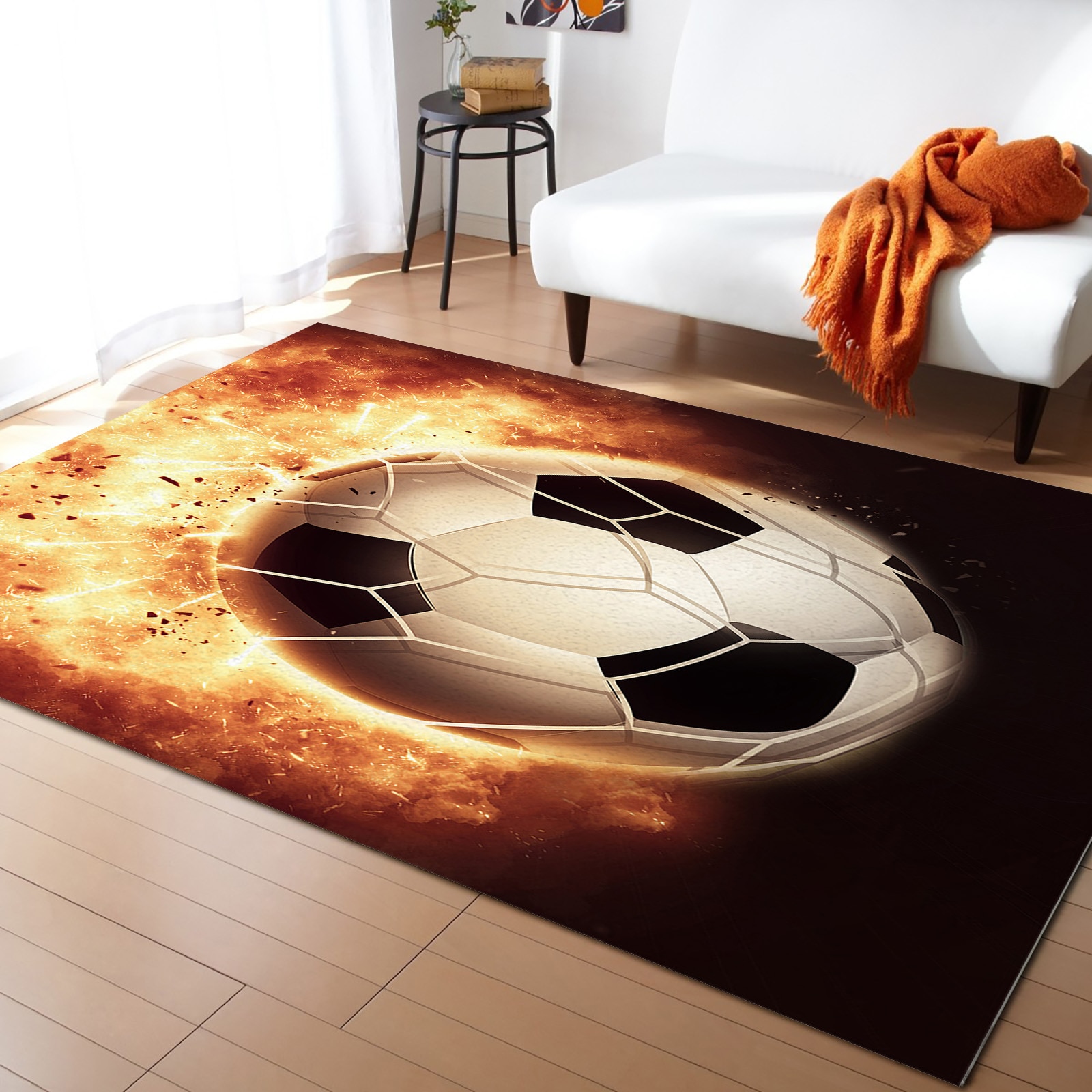 Coral velvet Football Grass Goal Carpets for Living Room Home ...