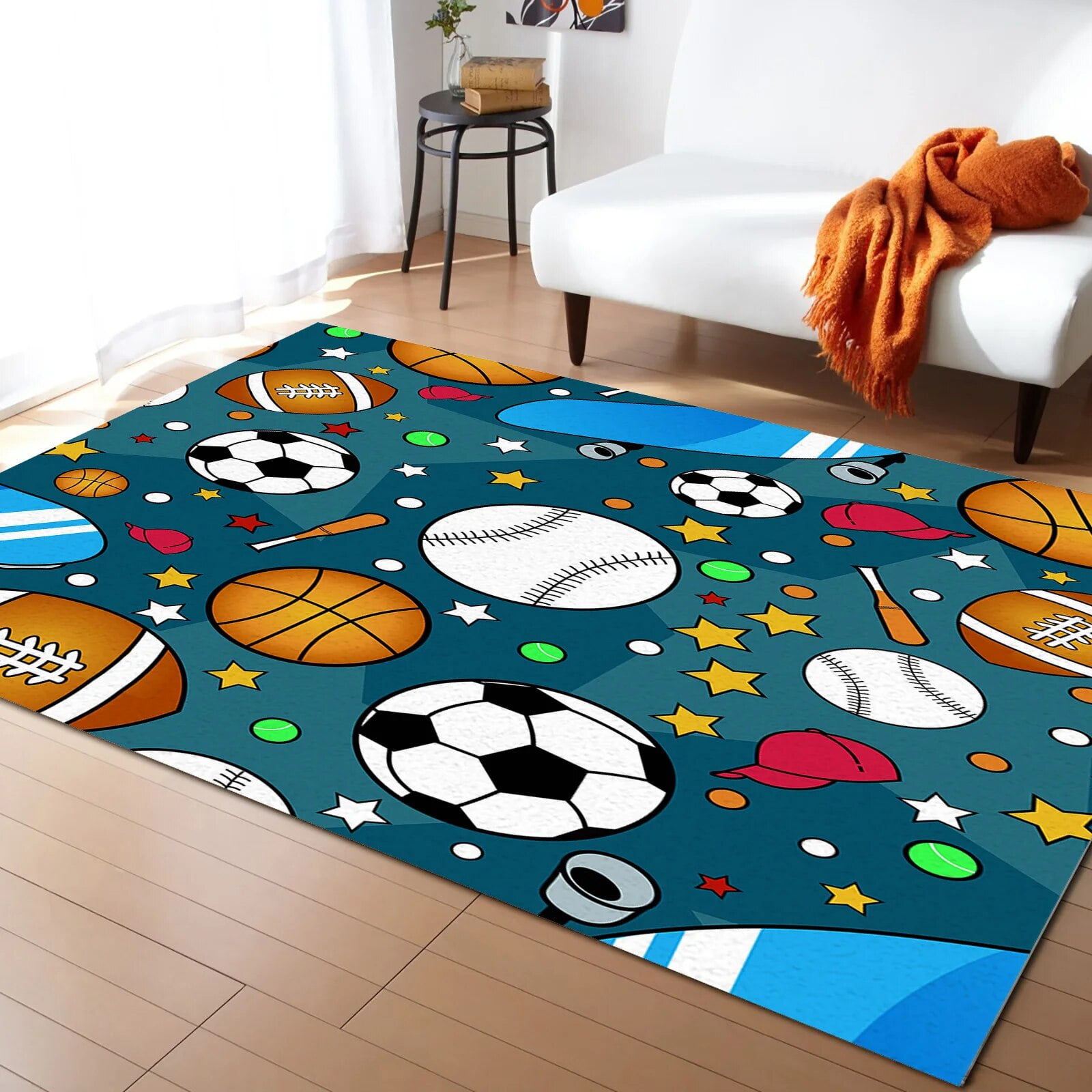 Coral velvet Football Stadium Team Uniform Strong Carpet Area Rug ...