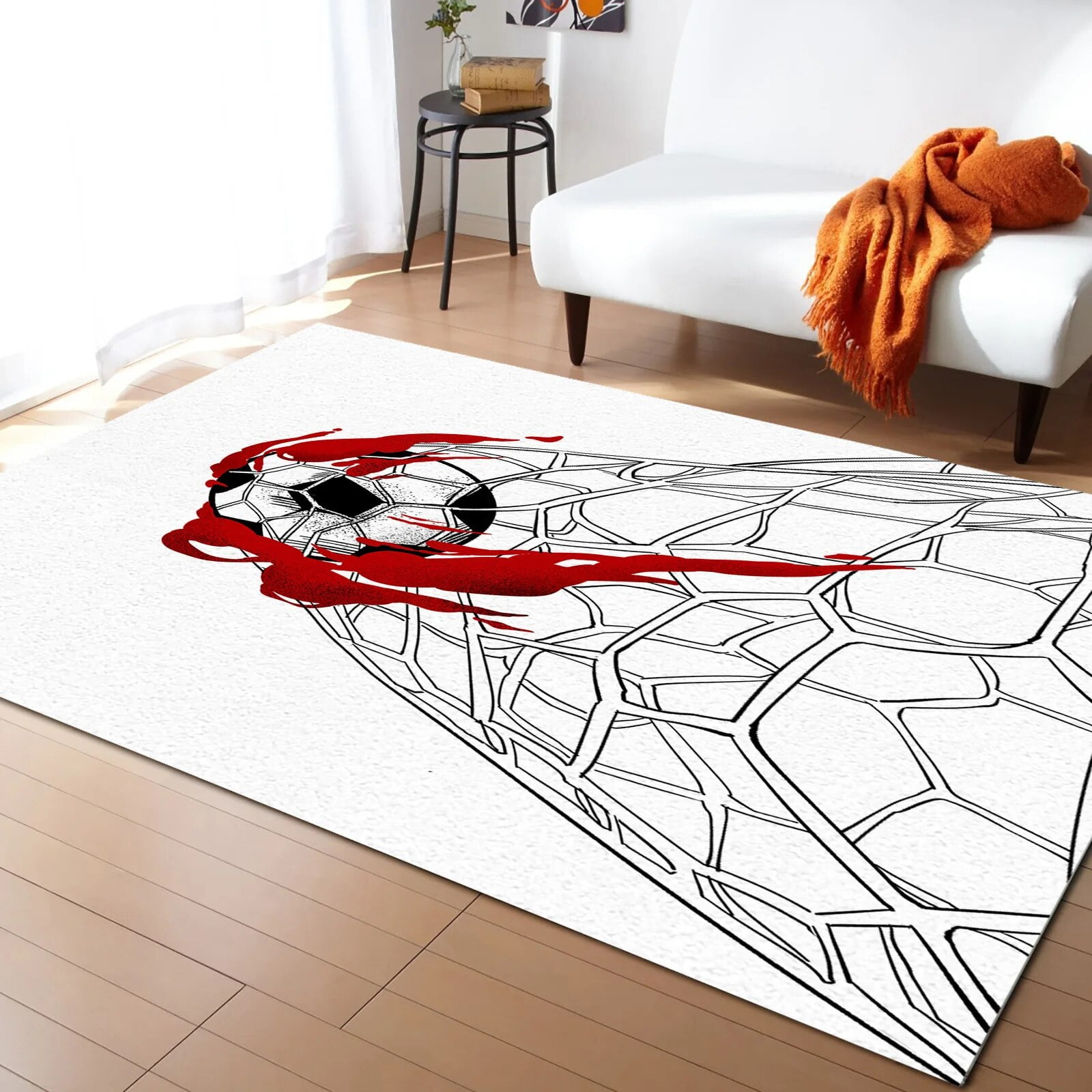 Coral velvet Football Wave Dot Blue Living Room Carpet Coffee Table ...