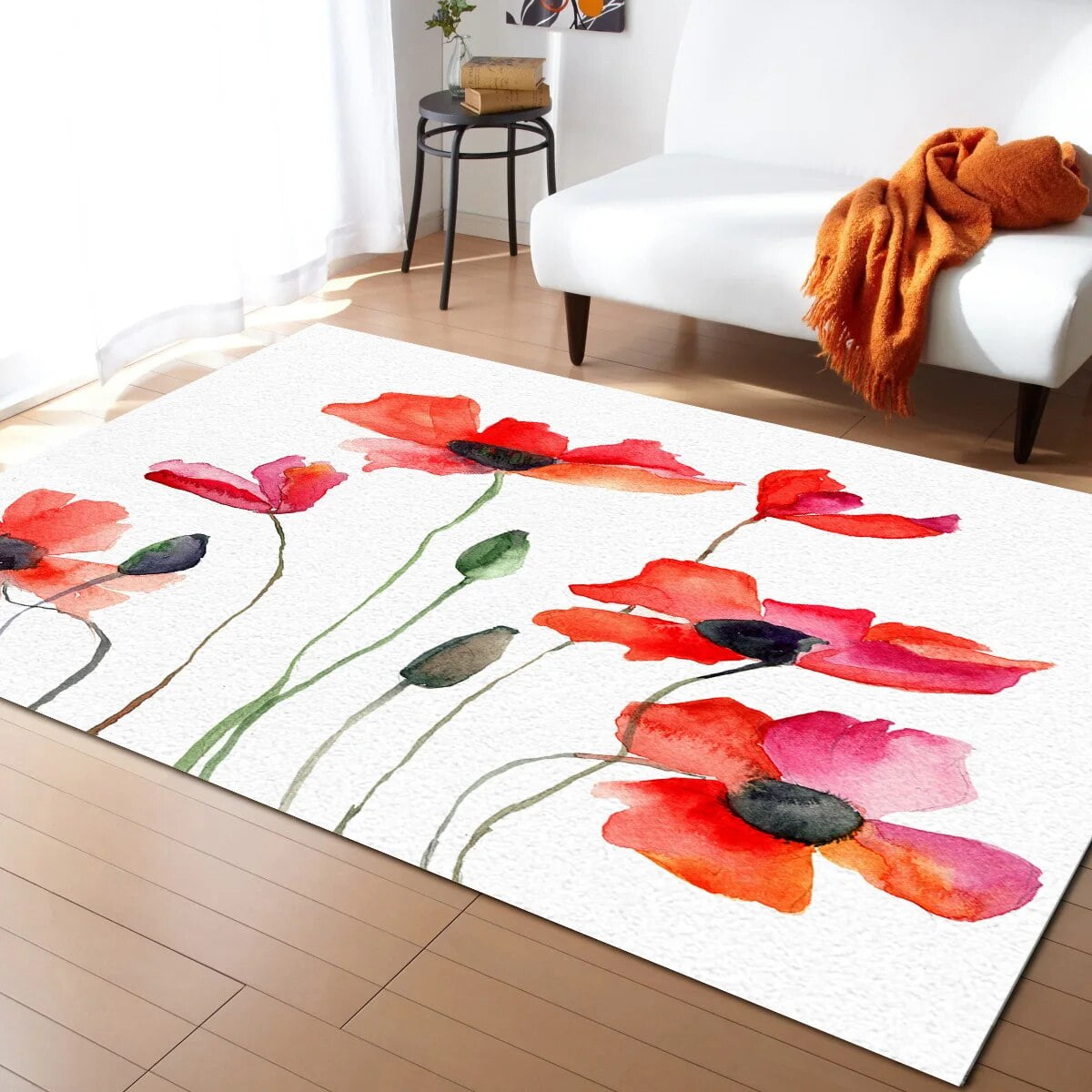 Coral velvet Illustration Of Ancient Poppy Flowering In Nature Living ...