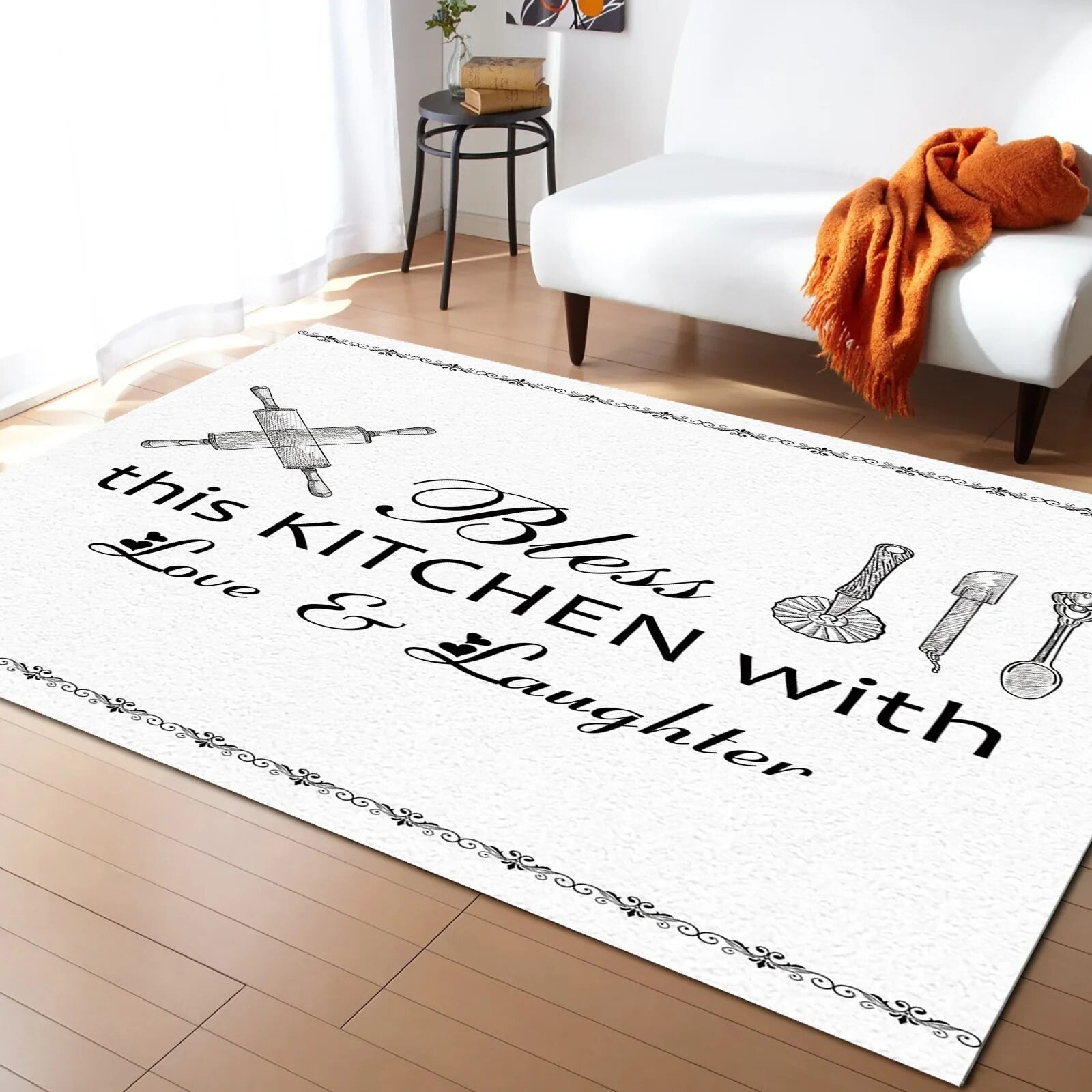 Coral velvet Kitchen Vegetables Retro Living Room Carpet Coffee Table ...