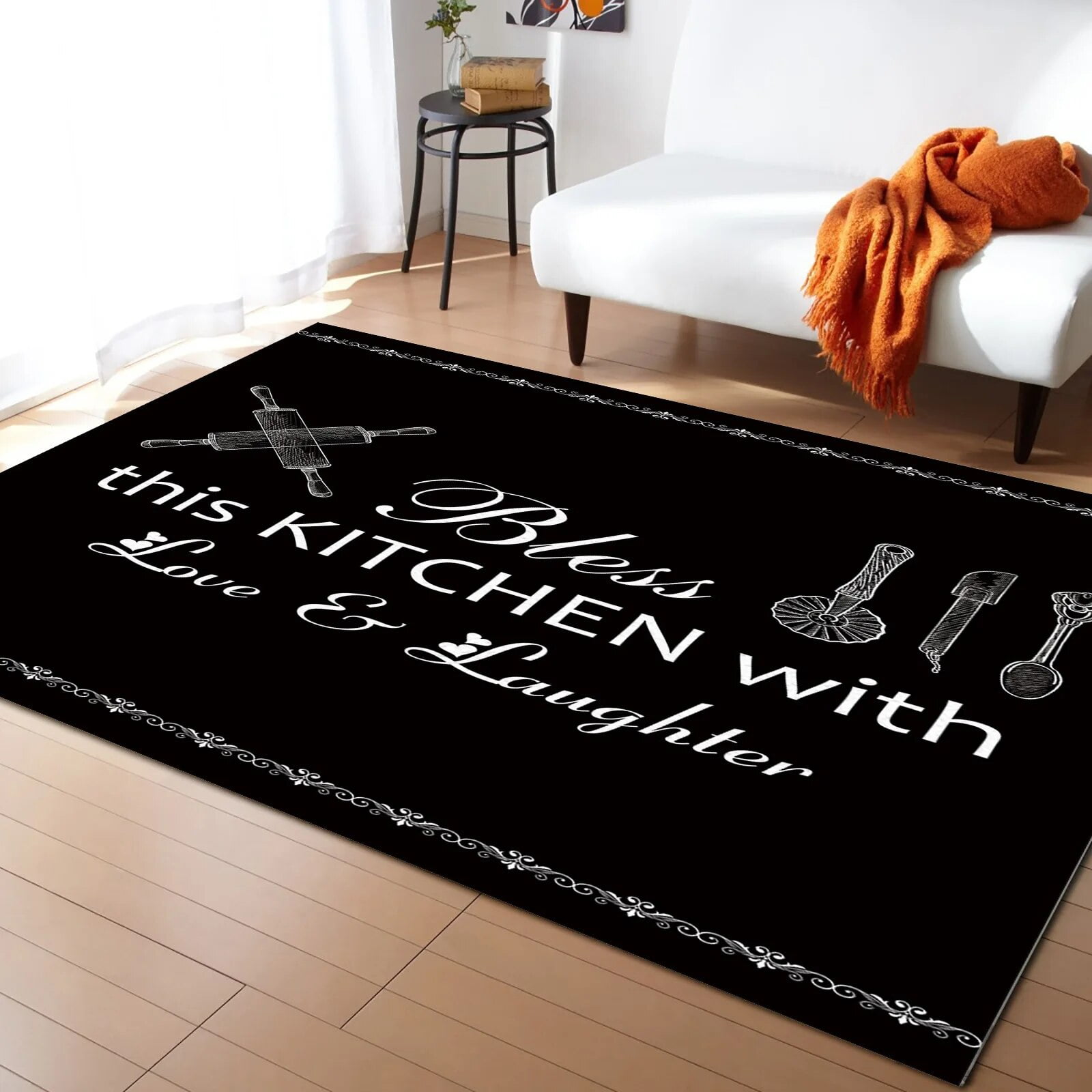 Coral velvet Kitchen Vegetables Retro Living Room Carpet Coffee Table ...