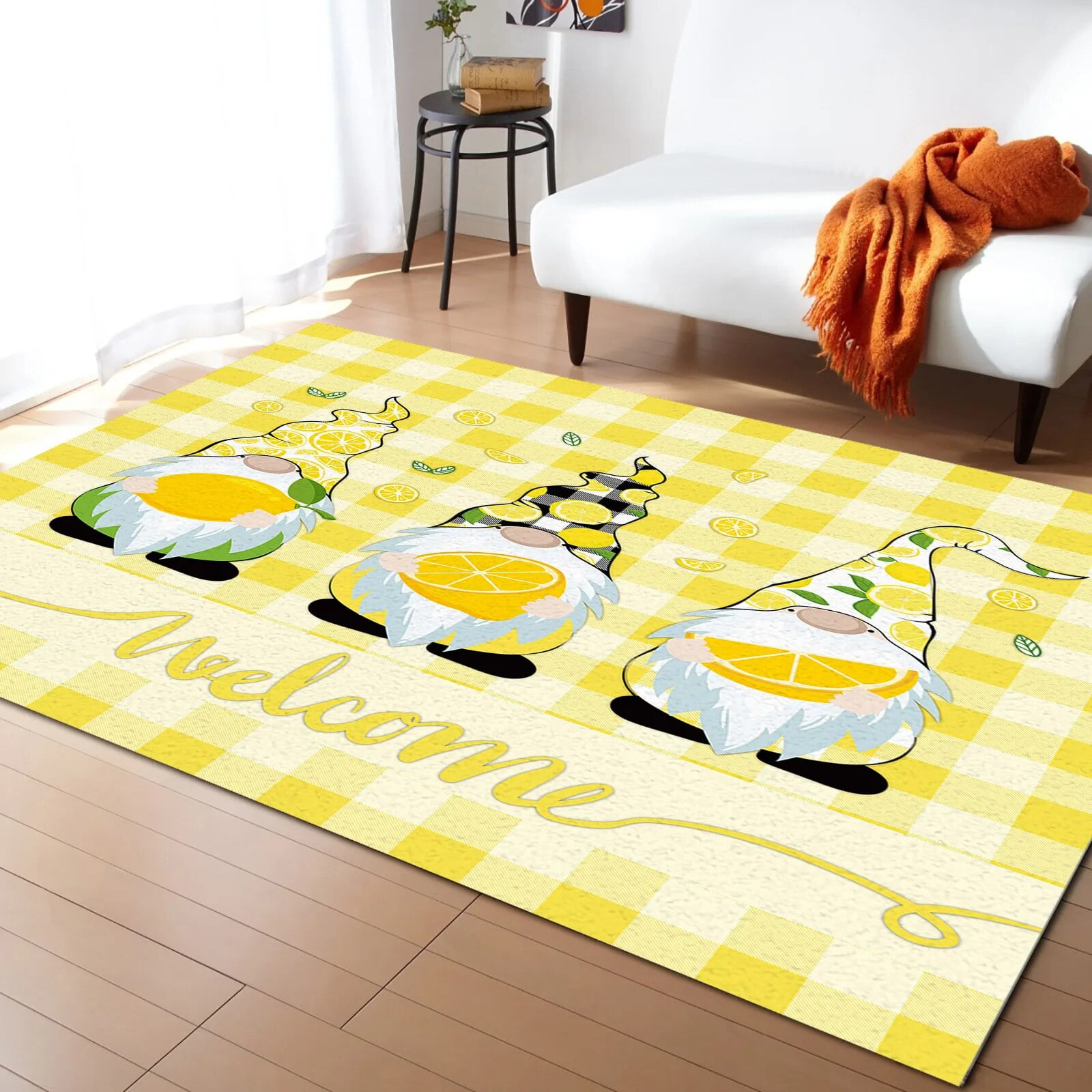 Coral velvet Lemon Dwarf Summer Fruits Living Room Carpet Coffee Table ...