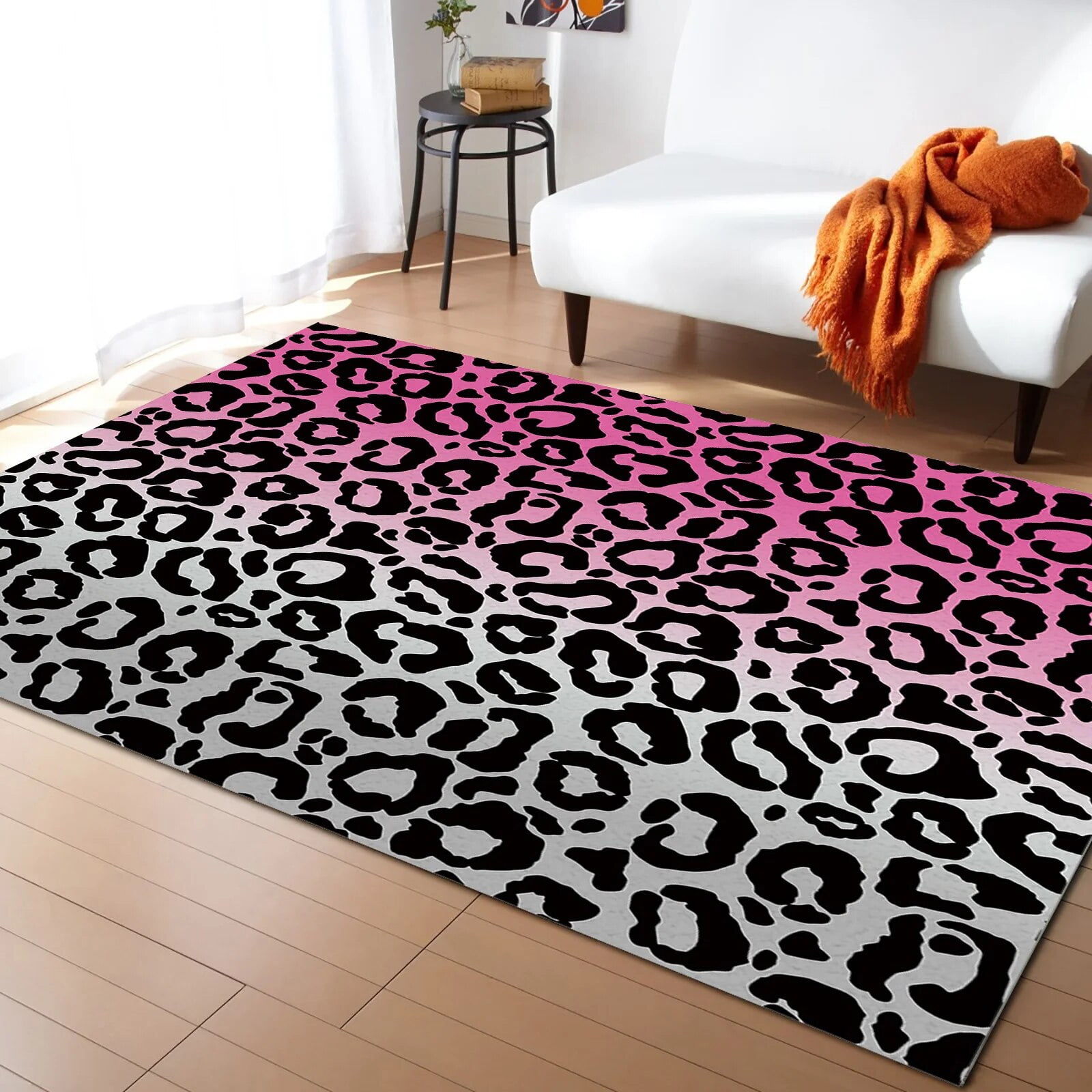 Coral velvet Leopard Print Animal Skin Texture Dressing Table Carpet ...