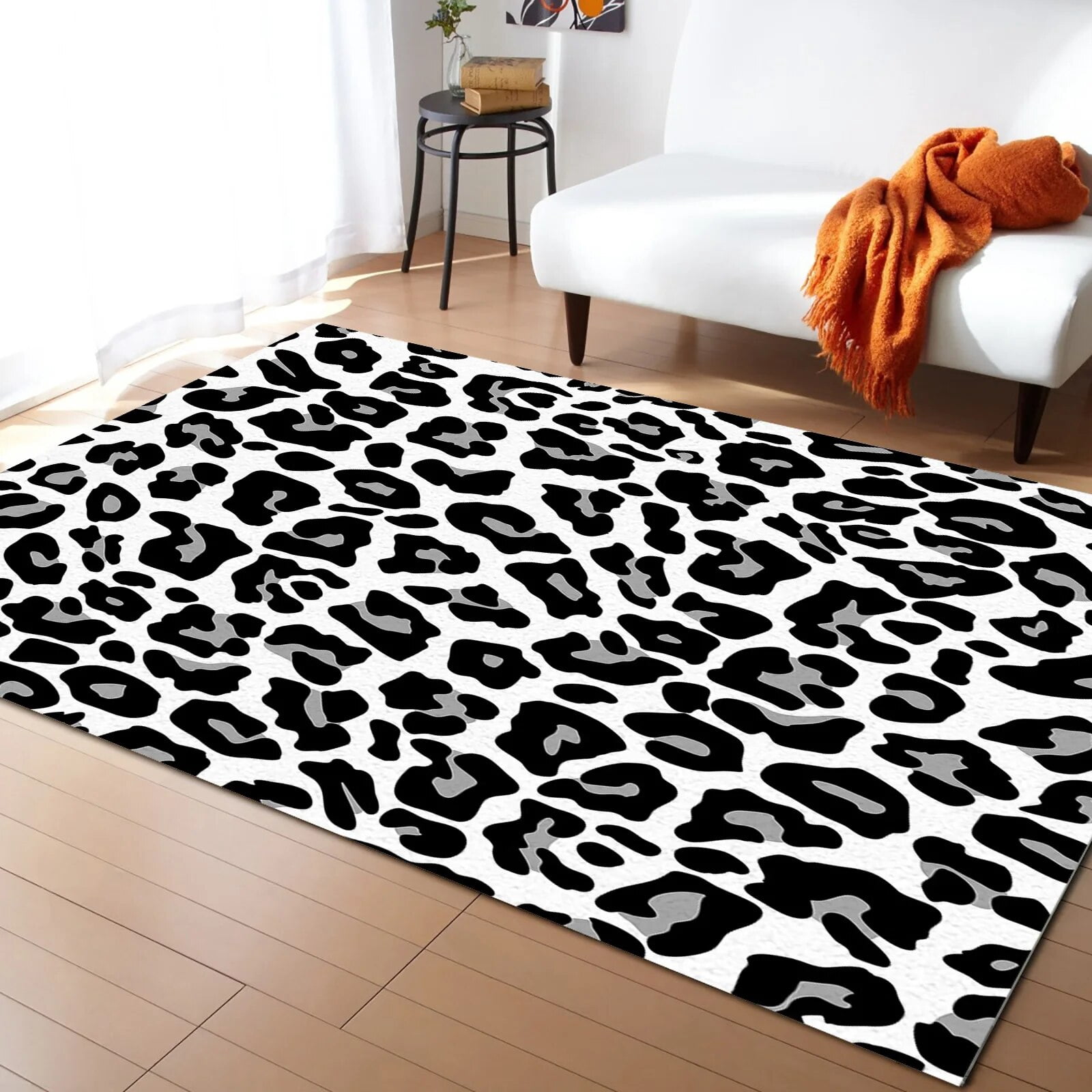 Coral velvet Leopard Print Animal Skin Texture Dressing Table Carpet ...