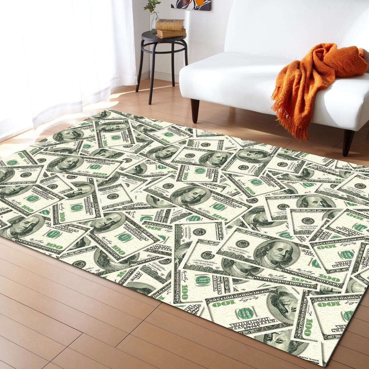 Coral velvet Money Dollar Pattern Carpets for Living Room Household ...