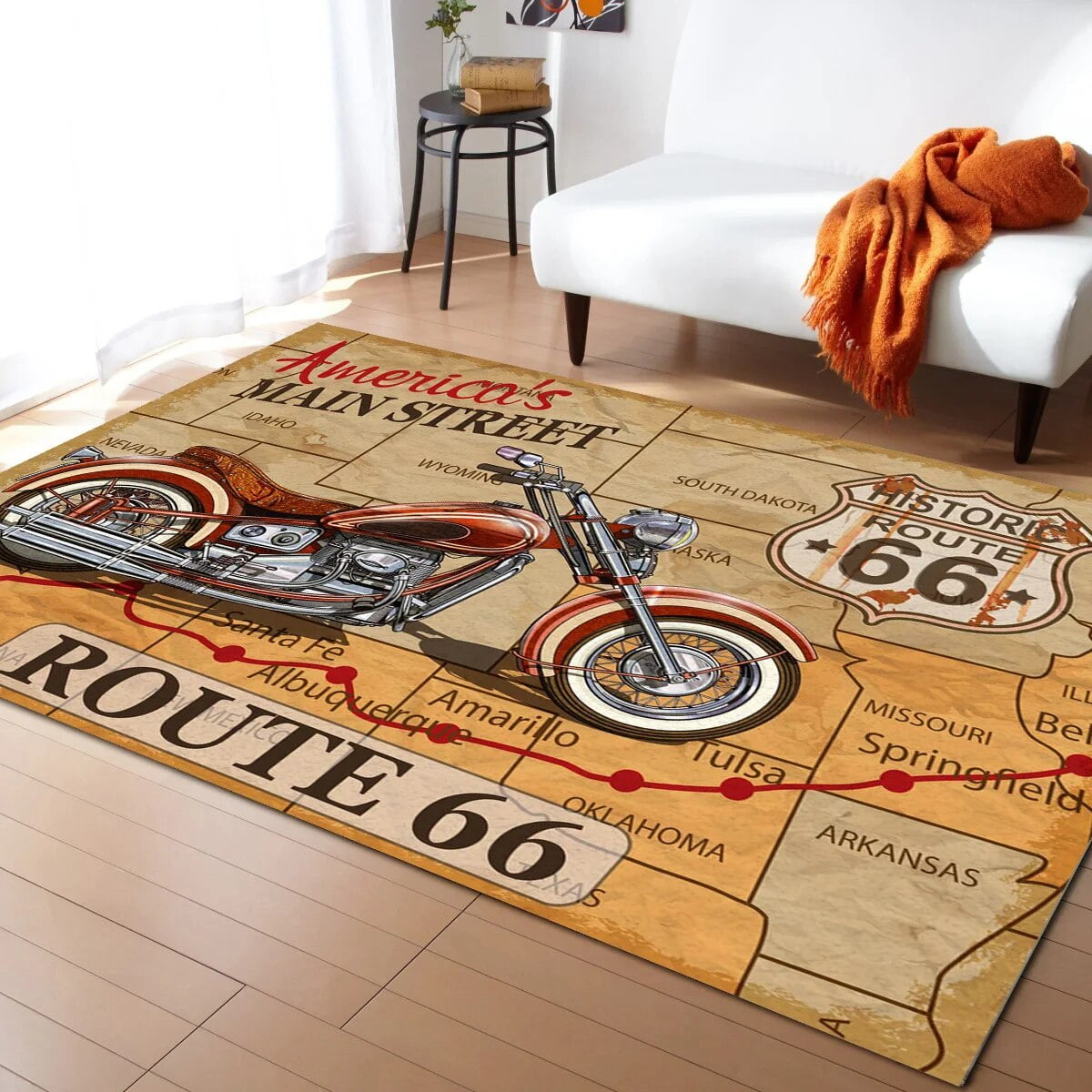 Coral velvet Motorcycle With I Love My Bike Carpets for Bed Room Modern ...