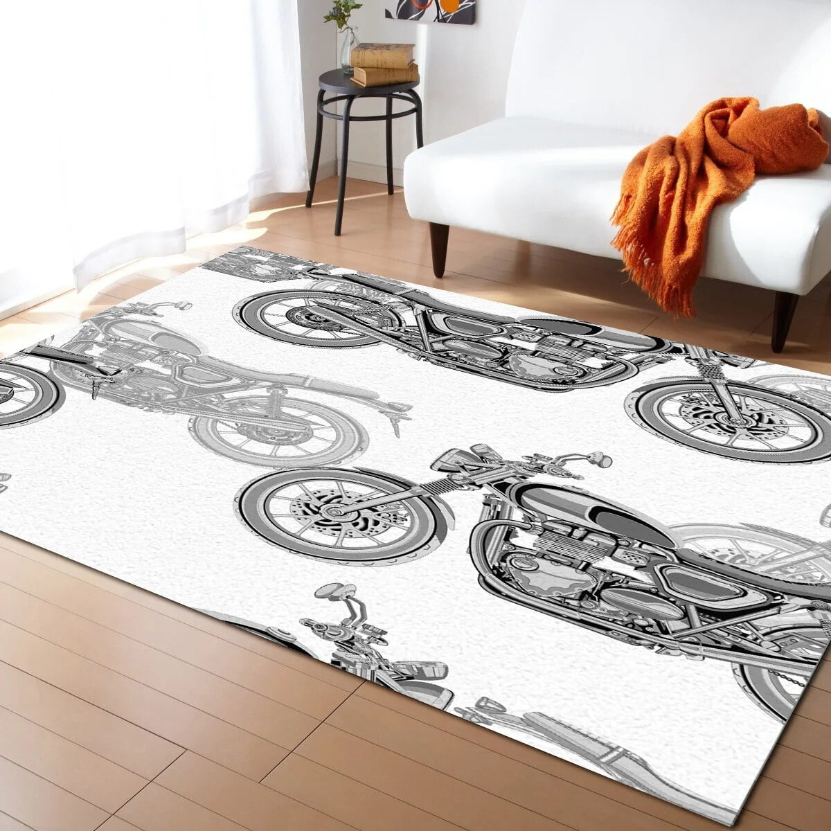 Coral velvet Motorcycle With I Love My Bike Carpets for Bed Room Modern ...