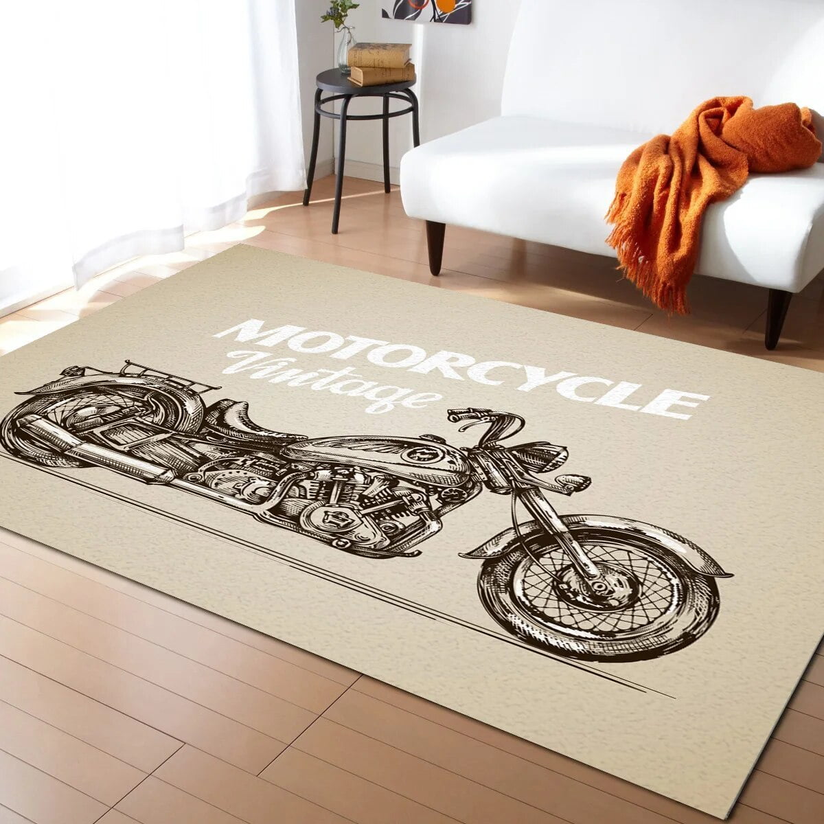 Coral velvet Motorcycle With I Love My Bike Carpets for Bed Room Modern ...