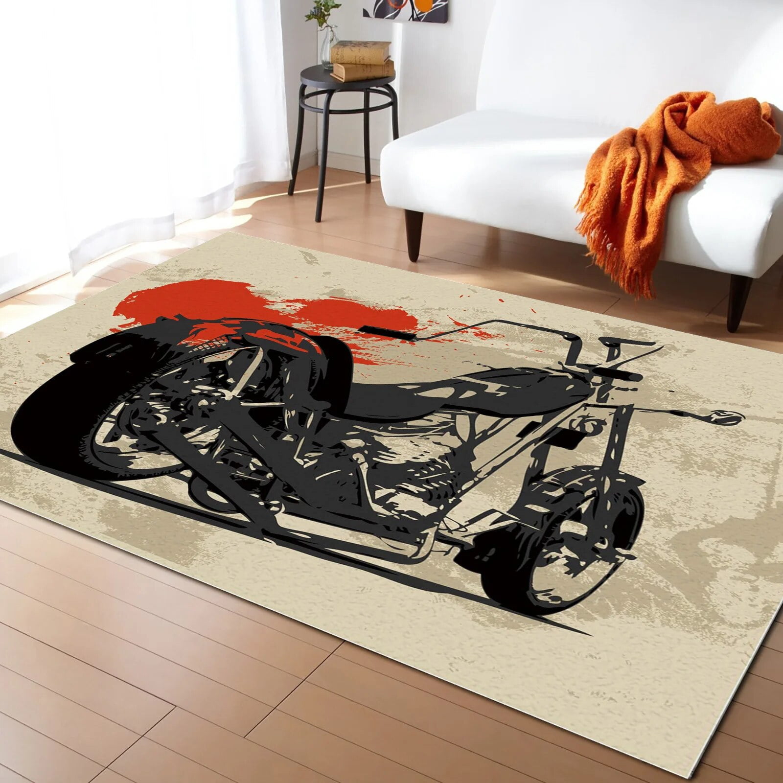 Coral velvet Motorcycle With I Love My Bike Carpets for Bed Room Modern ...