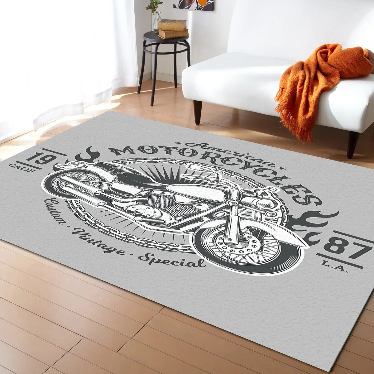 Coral velvet Motorcycle With I Love My Bike Carpets for Bed Room Modern ...