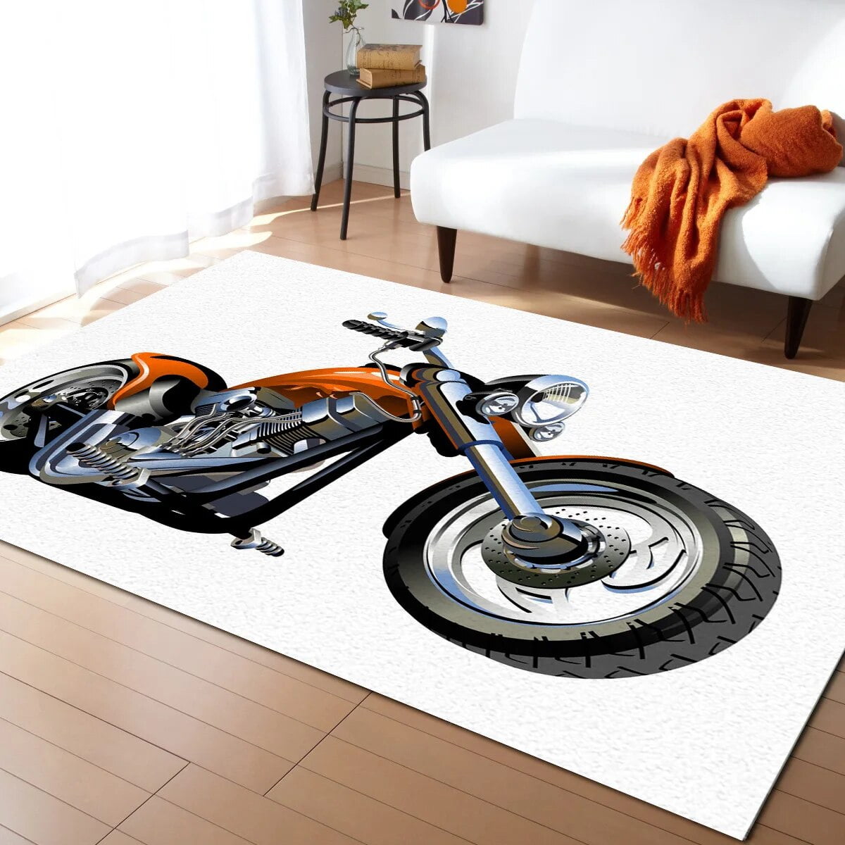 Coral velvet Motorcycle With I Love My Bike Carpets for Bed Room Modern ...