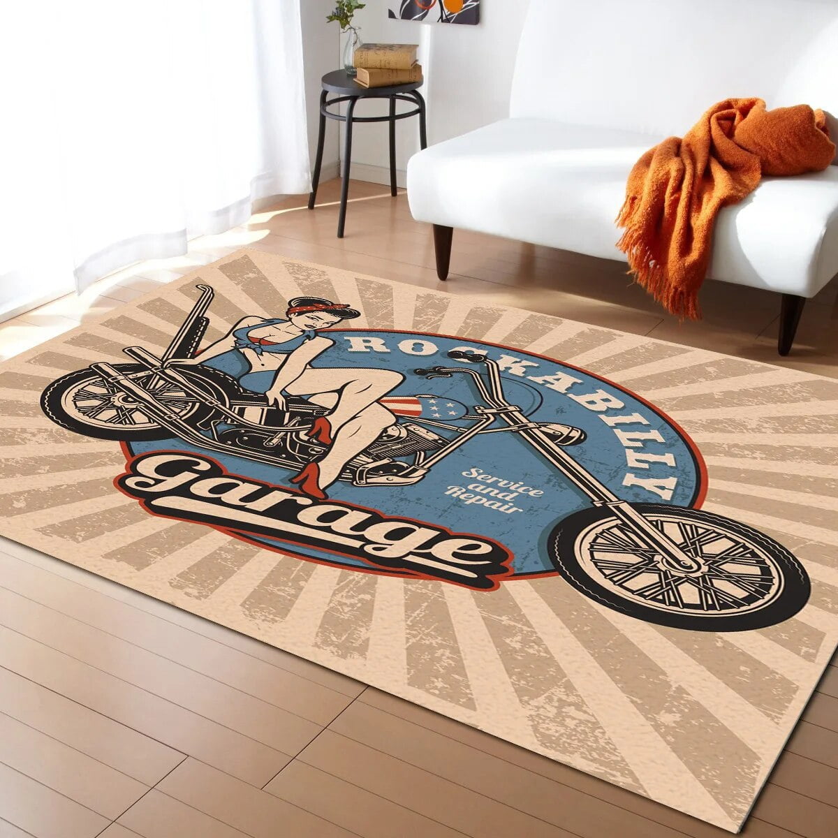 Coral velvet Motorcycle With I Love My Bike Carpets for Bed Room Modern ...