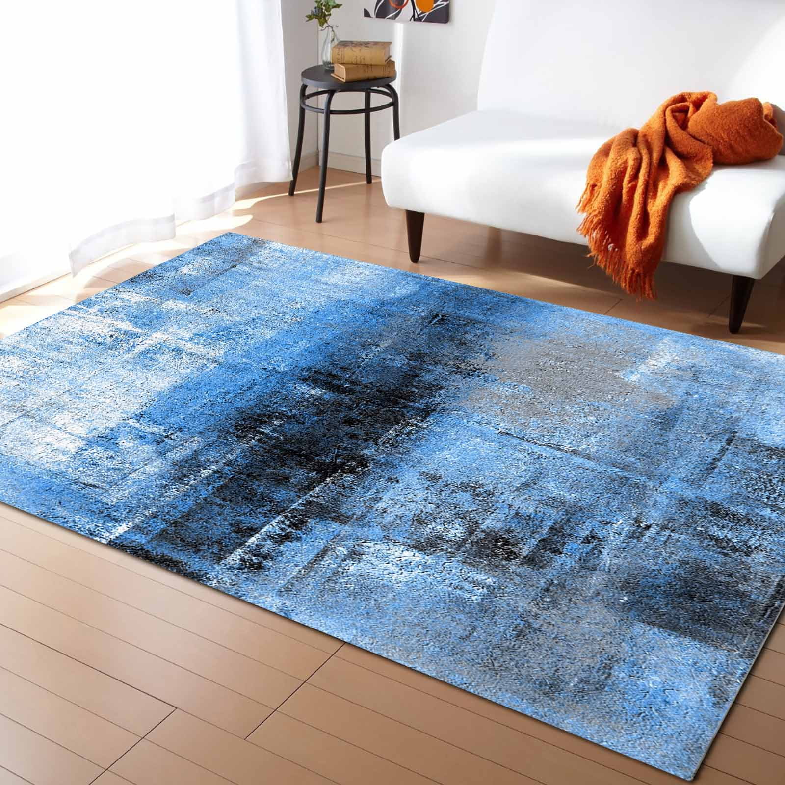 Coral velvet Oil Painting Abstract Texture Pink Carpet Area Rug ...