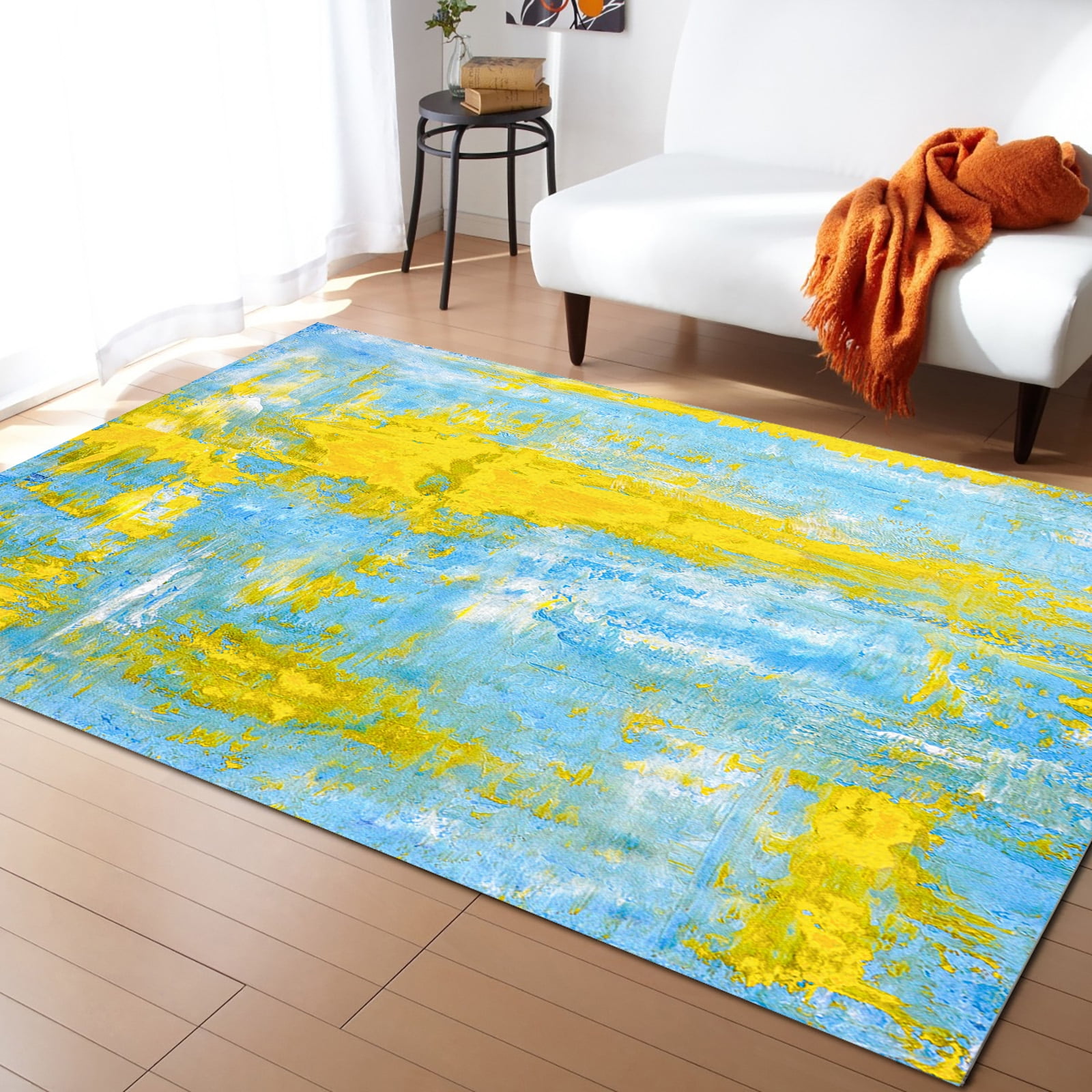 Coral velvet Orange Gray Abstract Texture Carpet for Living Room Rug ...