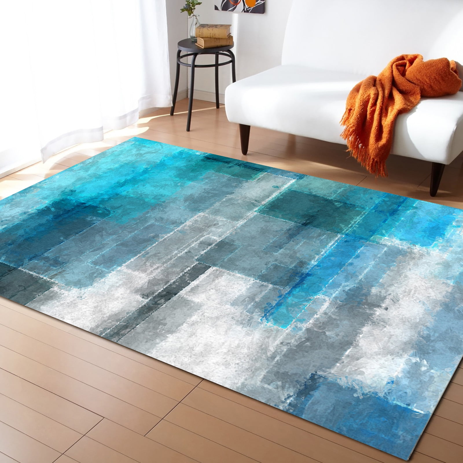 Coral velvet Orange Gray Abstract Texture Carpet for Living Room Rug ...