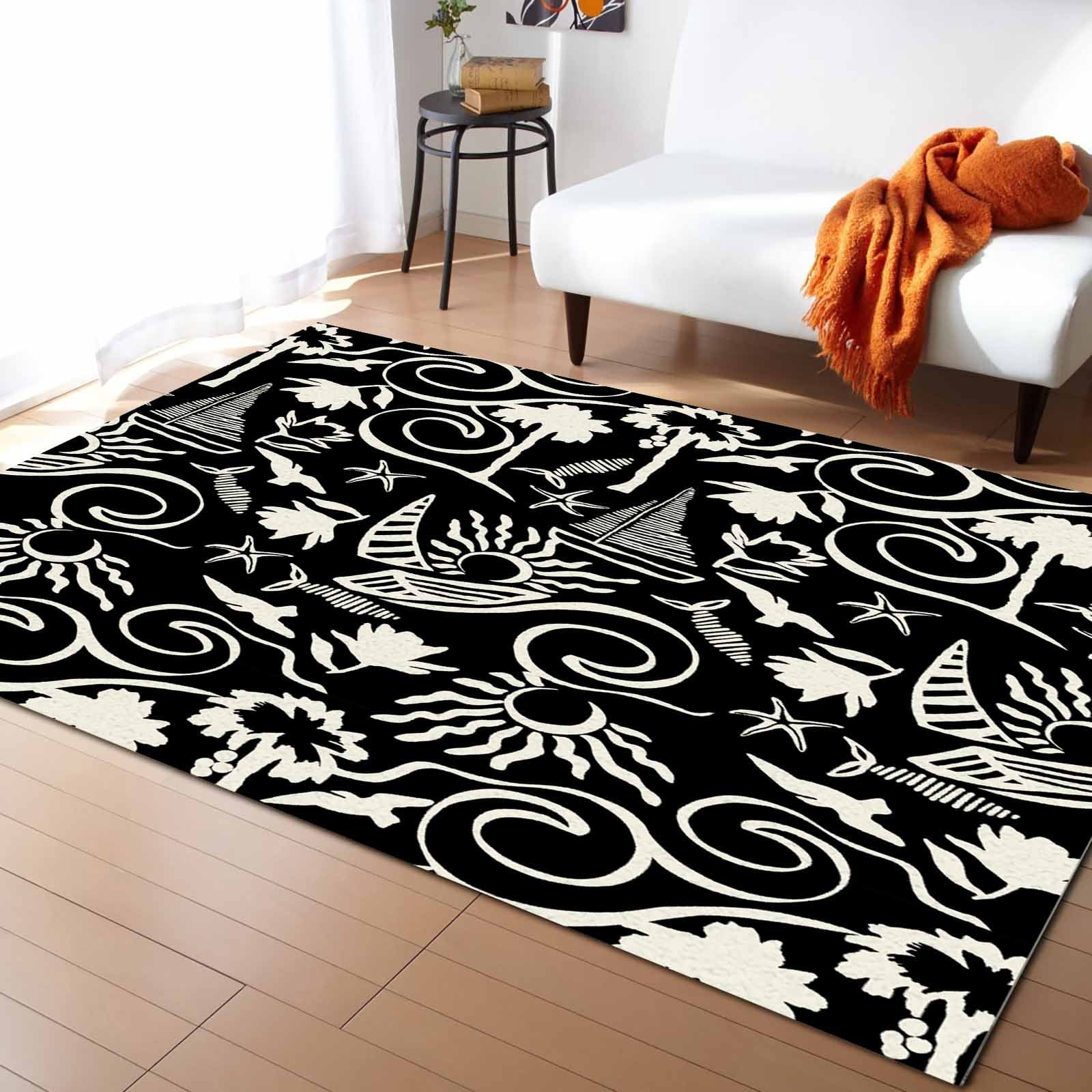 Coral velvet Pattern Abstract Symbol Beach Sun Living Room Floor Mat ...
