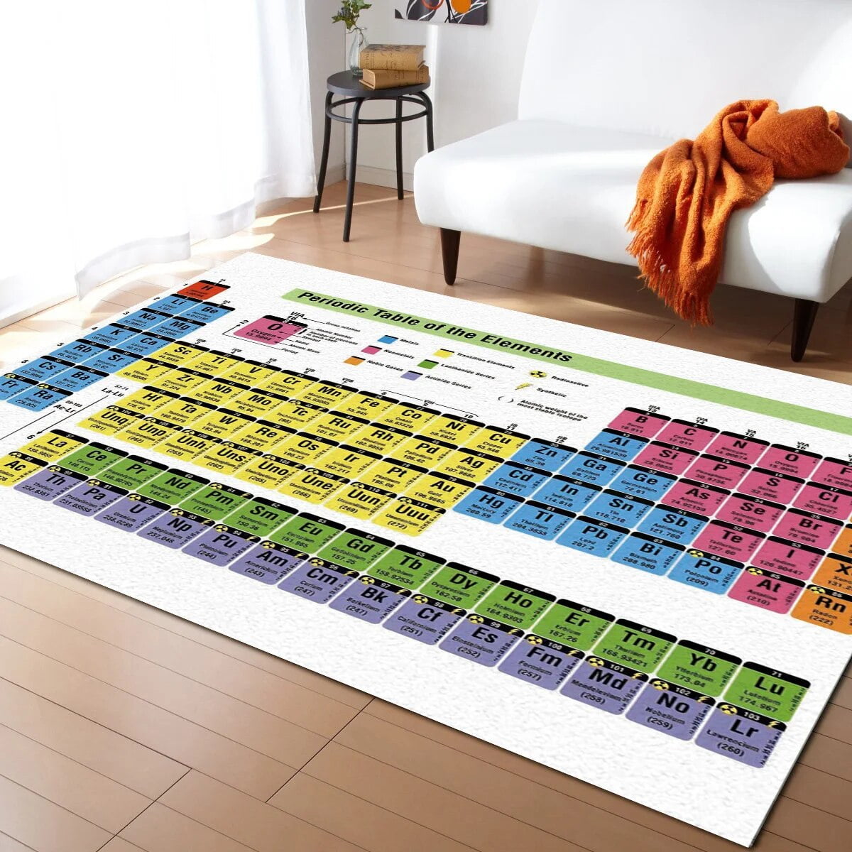 Coral velvet Periodic Table Of Chemistry Rugs for Bedroom Home Carpet ...