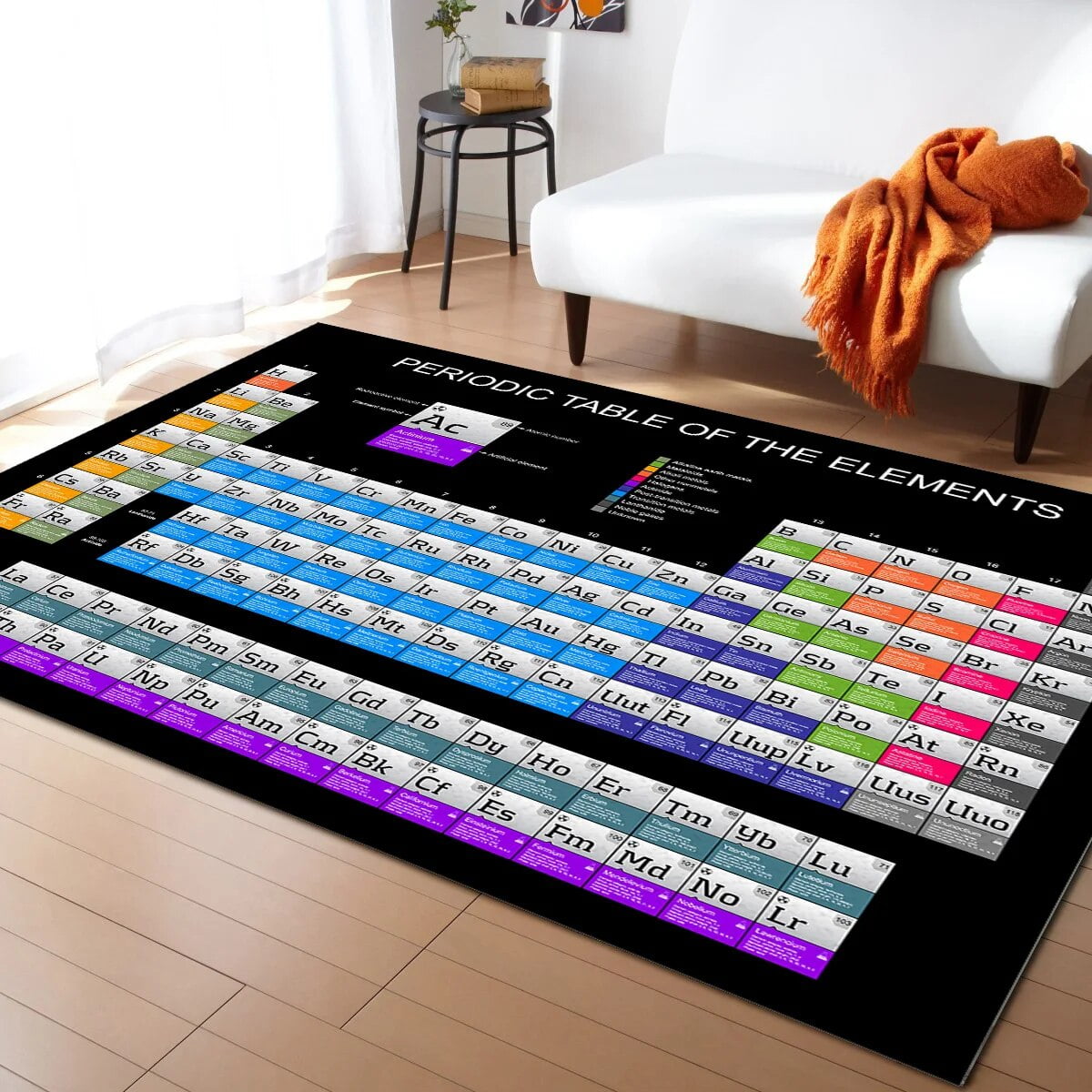 Coral velvet Periodic Table Of Chemistry Rugs for Bedroom Home Carpet ...