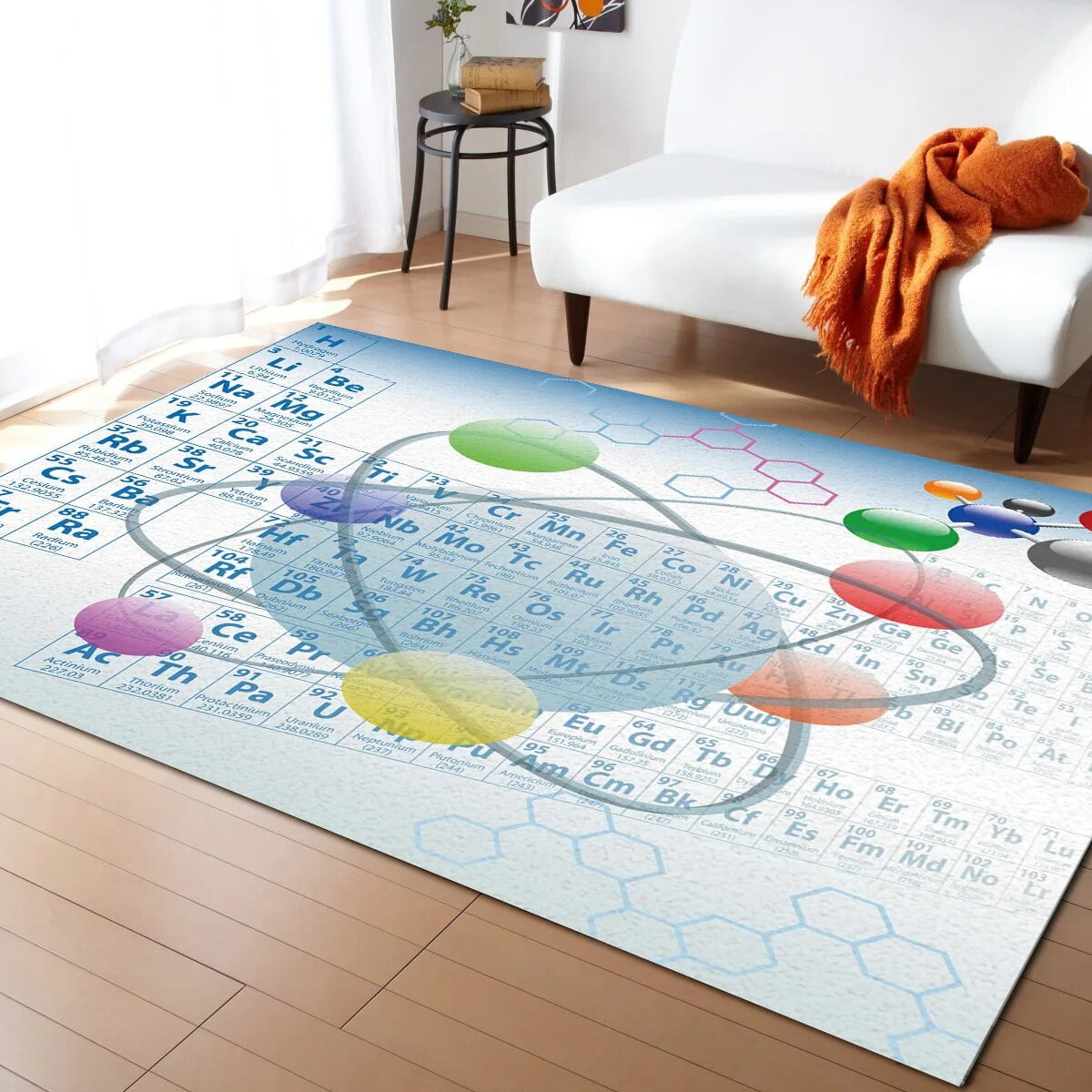 Coral velvet Periodic Table Of Chemistry Rugs for Bedroom Home Carpet ...
