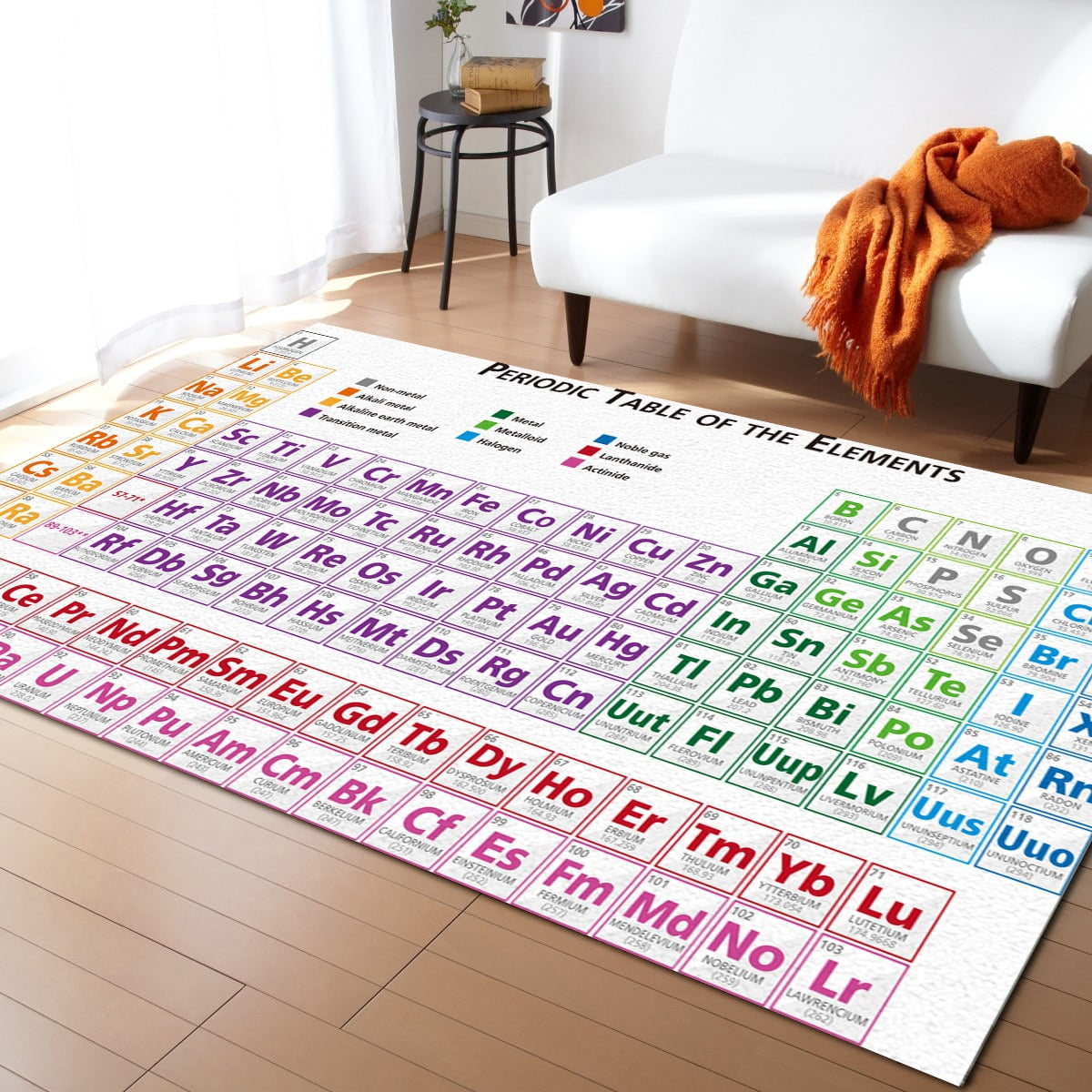Coral velvet Periodic Table Of Chemistry Rugs for Bedroom Home Carpet ...