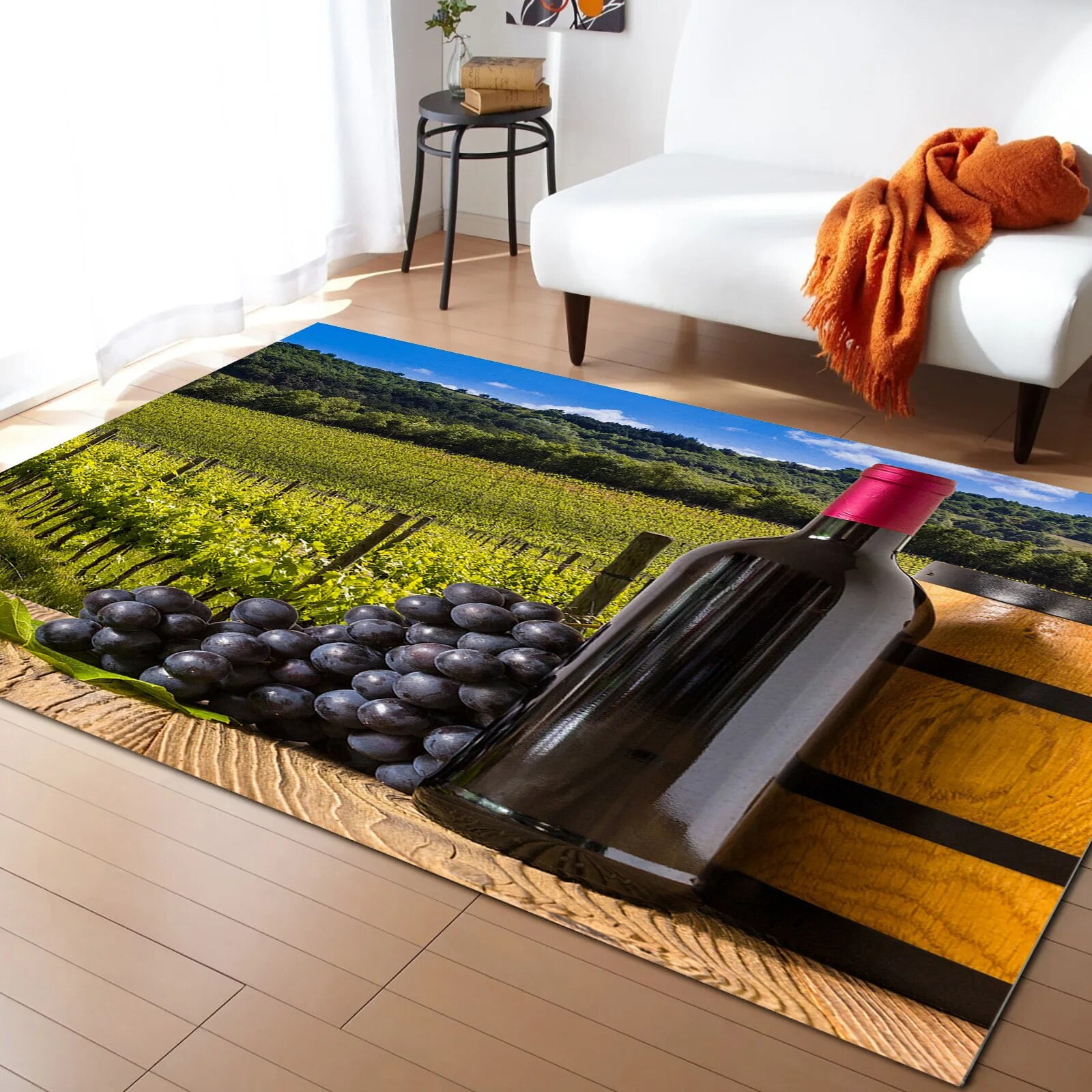 Coral velvet Red Wine Wine Fruit Retro Living Room Carpet Coffee Table ...