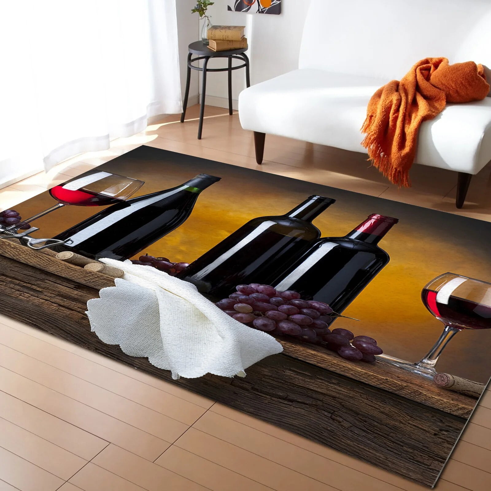 Coral velvet Red Wine Wine Fruit Retro Living Room Carpet Coffee Table ...