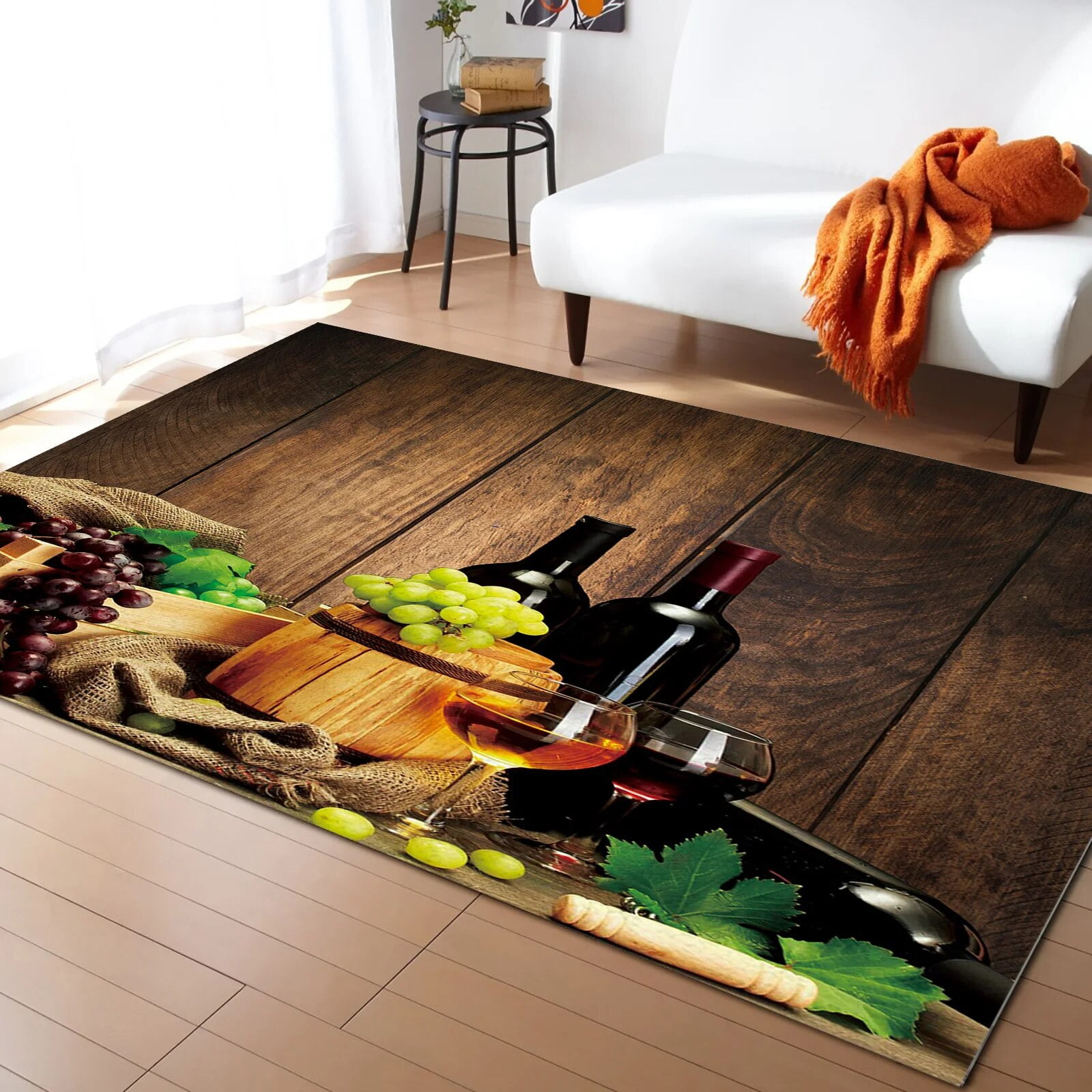 Coral velvet Red Wine Wooden Board Roses Carpet for Living Room Floor ...
