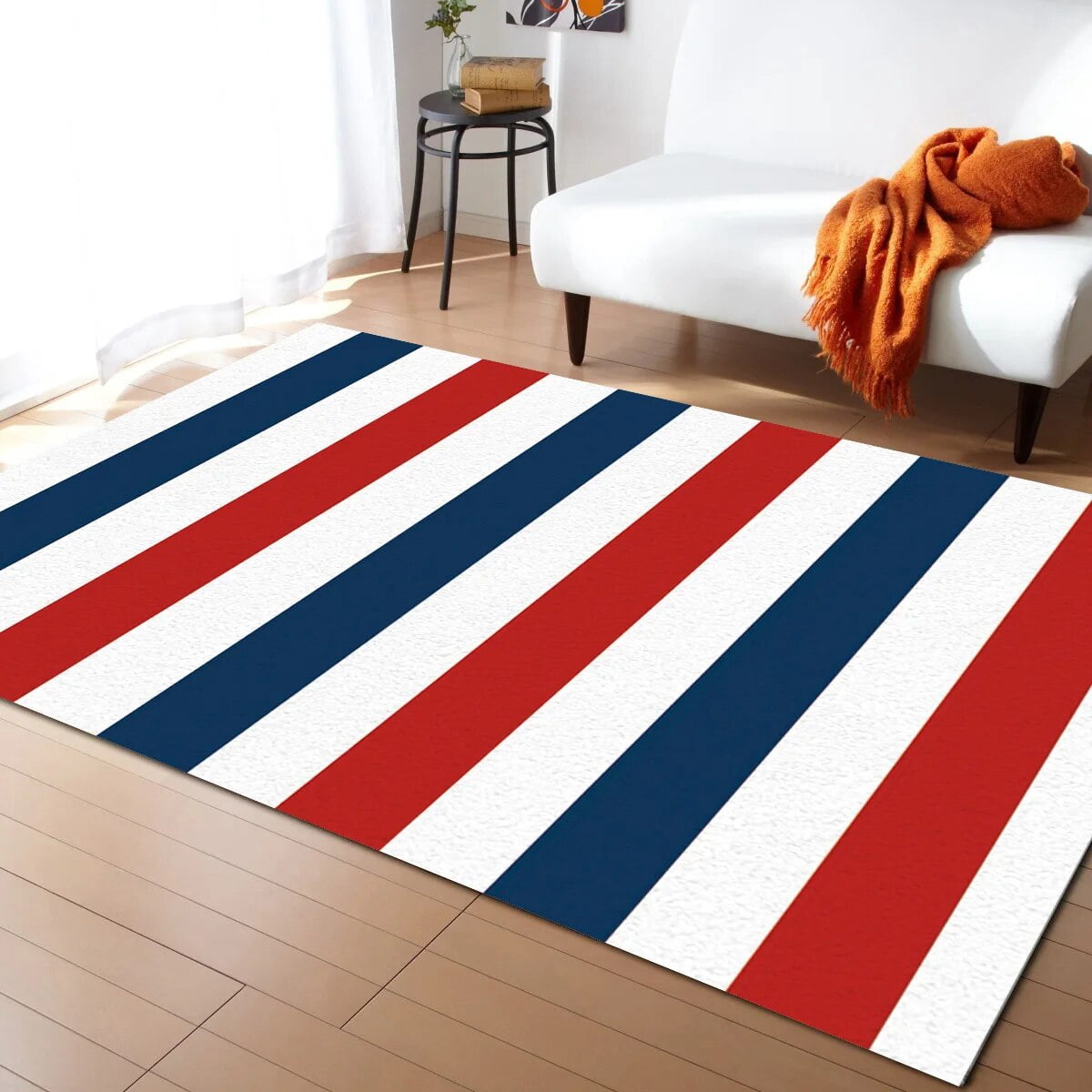 Coral velvet Simple Black And White Stripes Carpets for Living Room ...