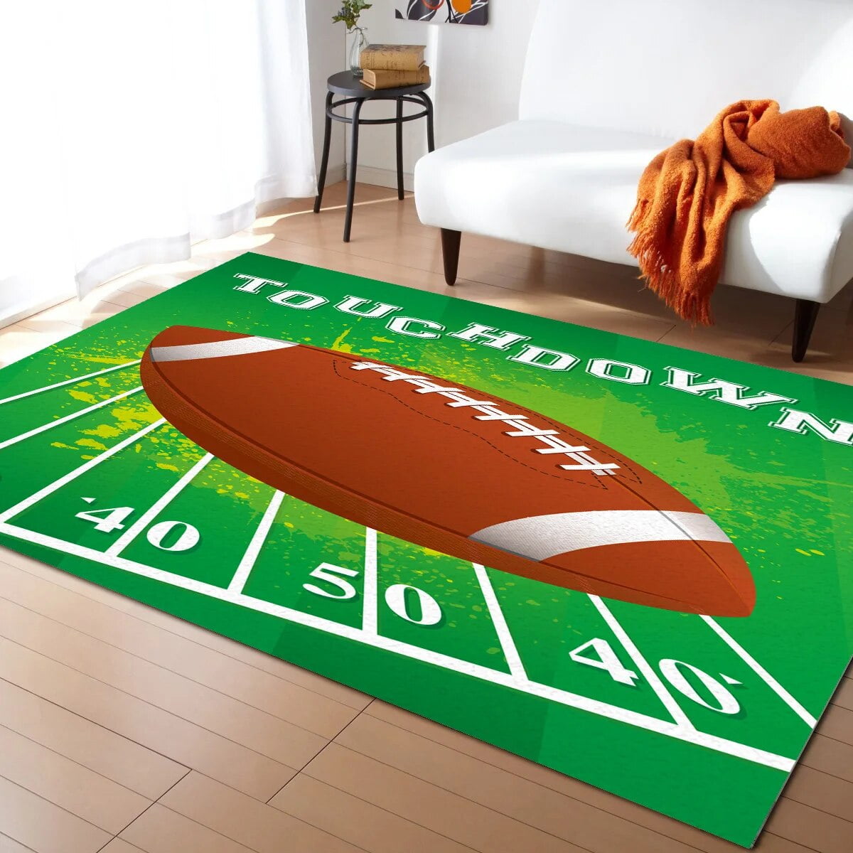 Coral velvet Soccer Football Game Gymnasium Carpets for Bed Room Modern ...