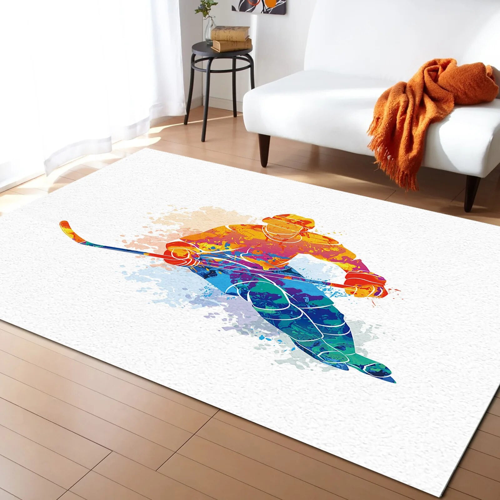 Coral velvet Sport Hockey Stadium Retro Carpets for Living Room ...