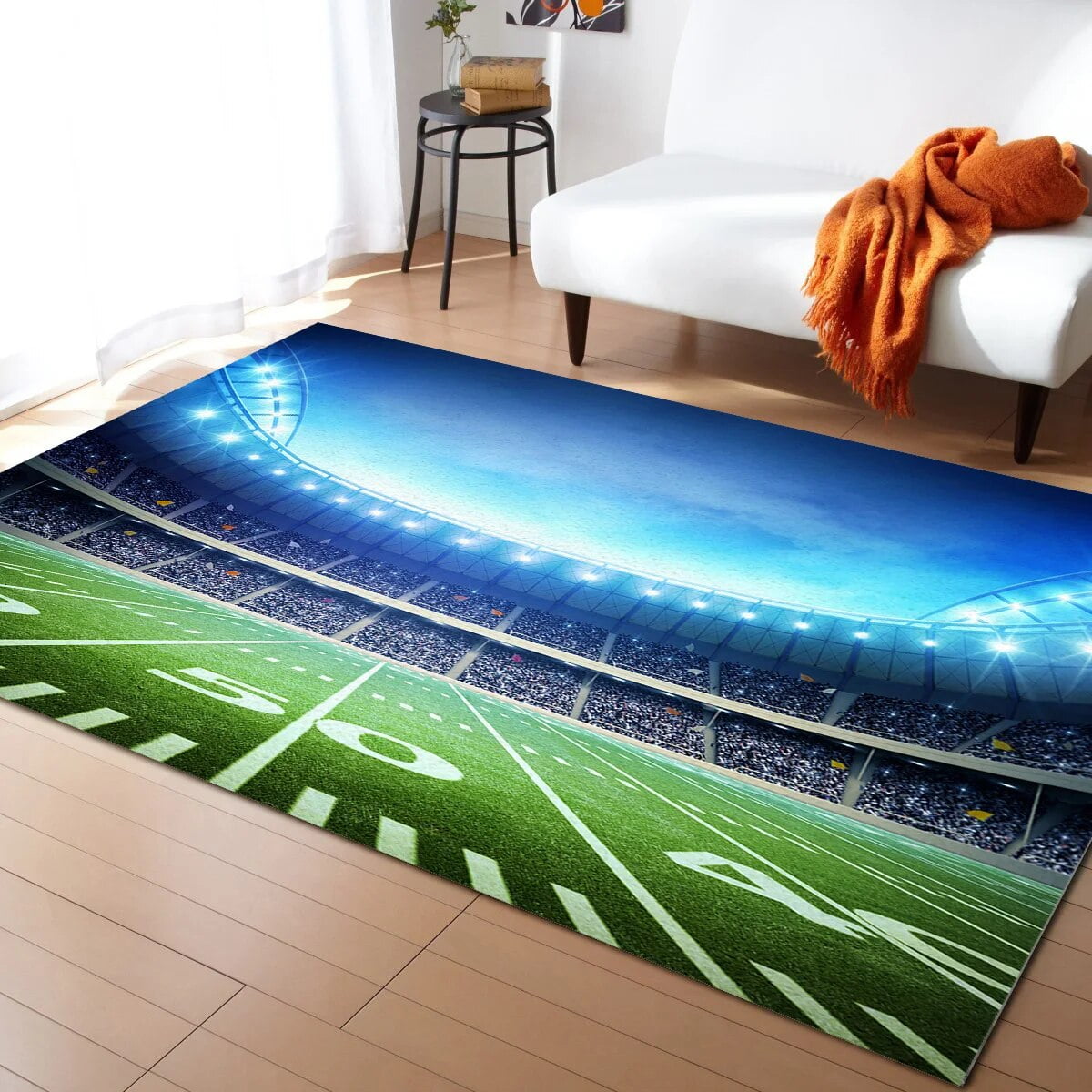 Coral velvet Sport Hockey Stadium Retro Carpets for Living Room ...