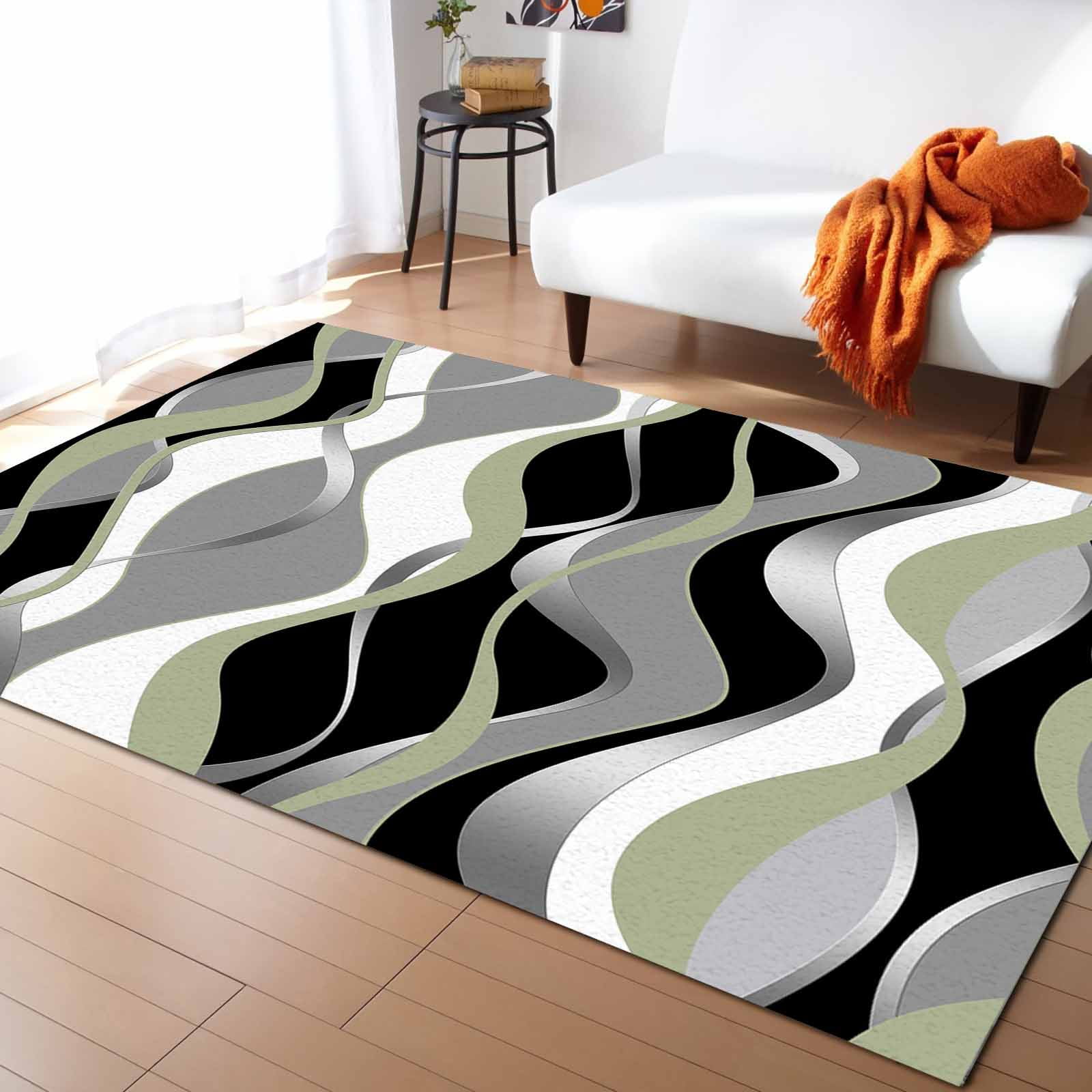 Coral velvet Stereo Abstract Line Gradient Purple Carpet Area Rug ...