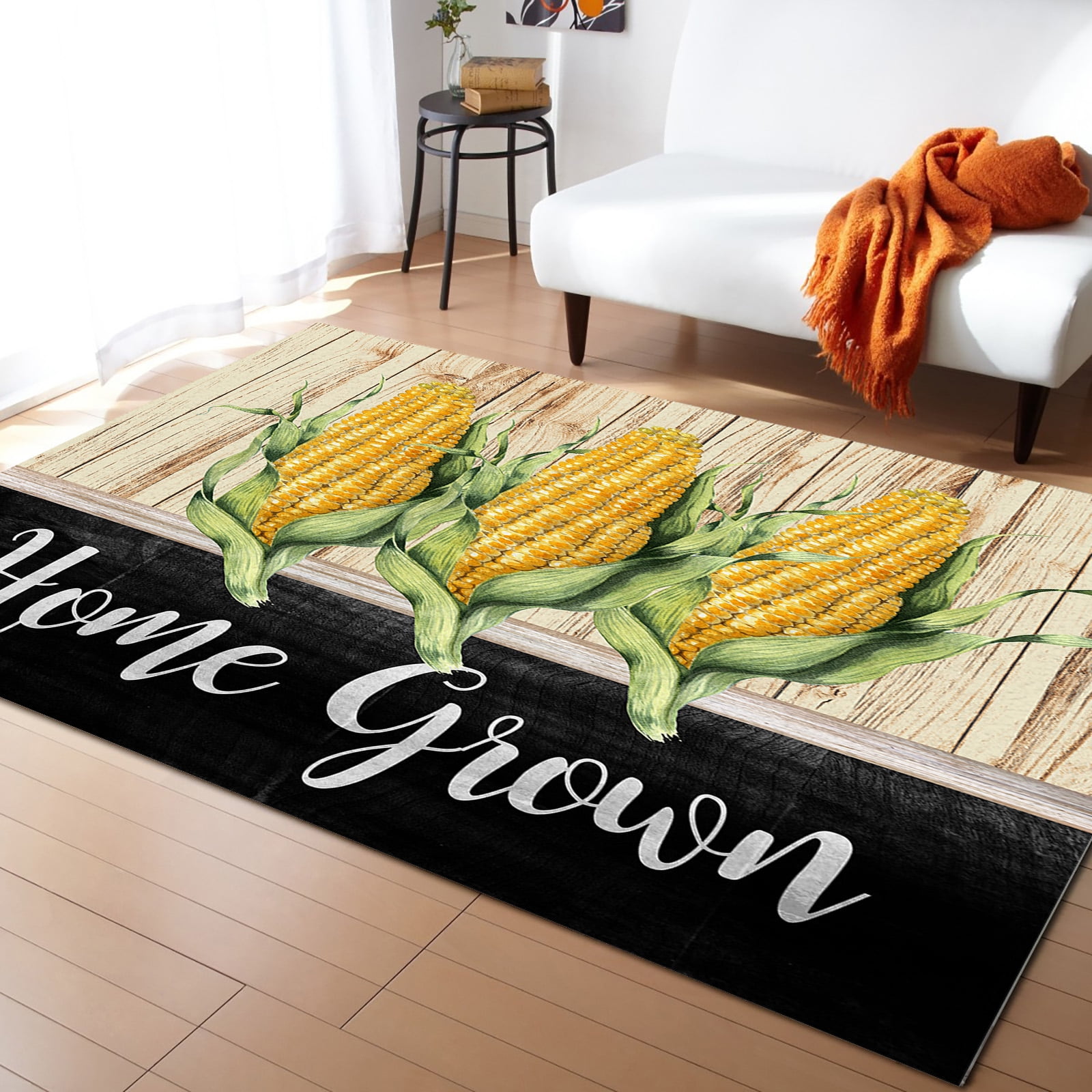 Coral velvet Vintage Farm Corn Grain Living Room Carpet Coffee Table ...