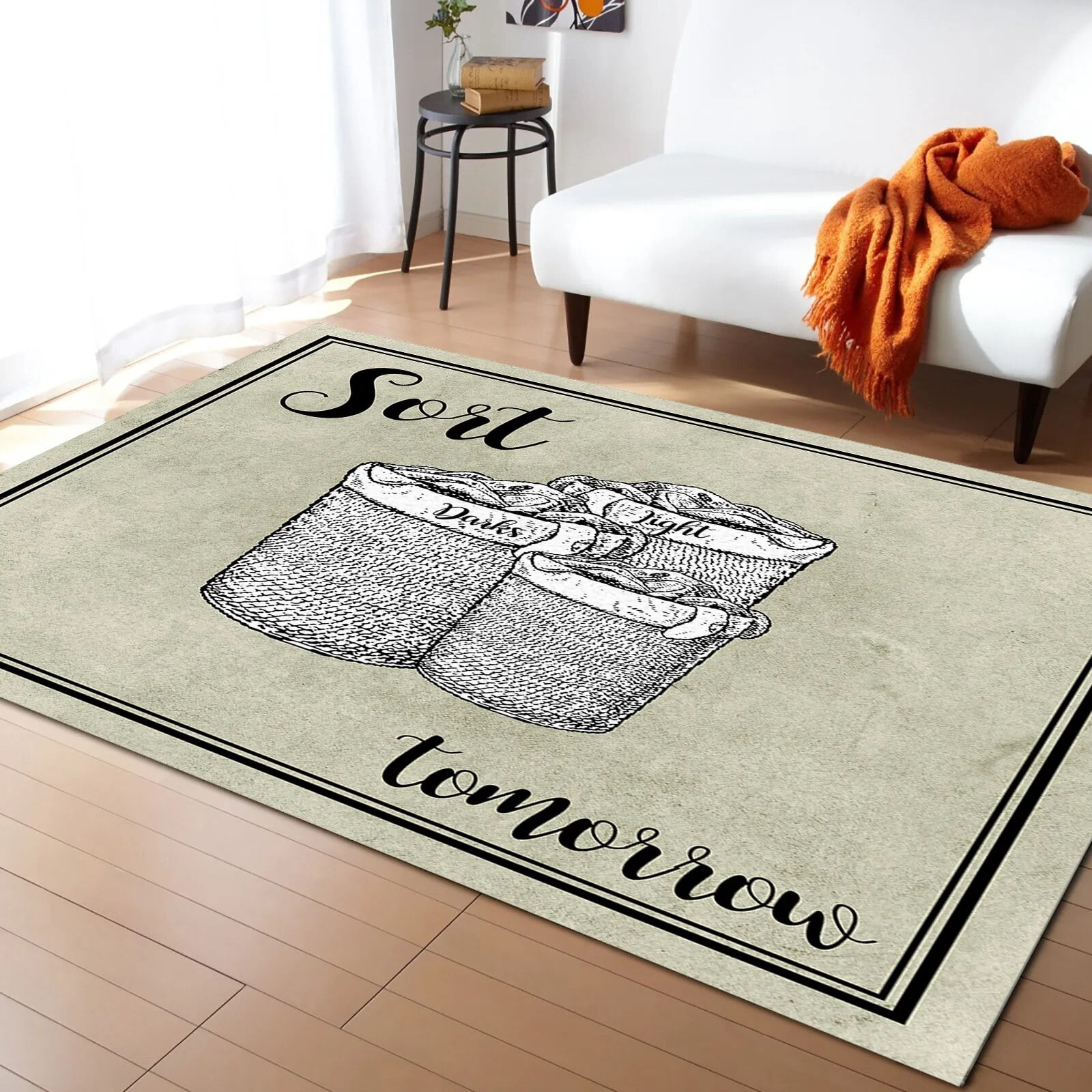 Coral velvet Vintage Laundry Dirty Basket Light Yellow Carpet Area Rug ...