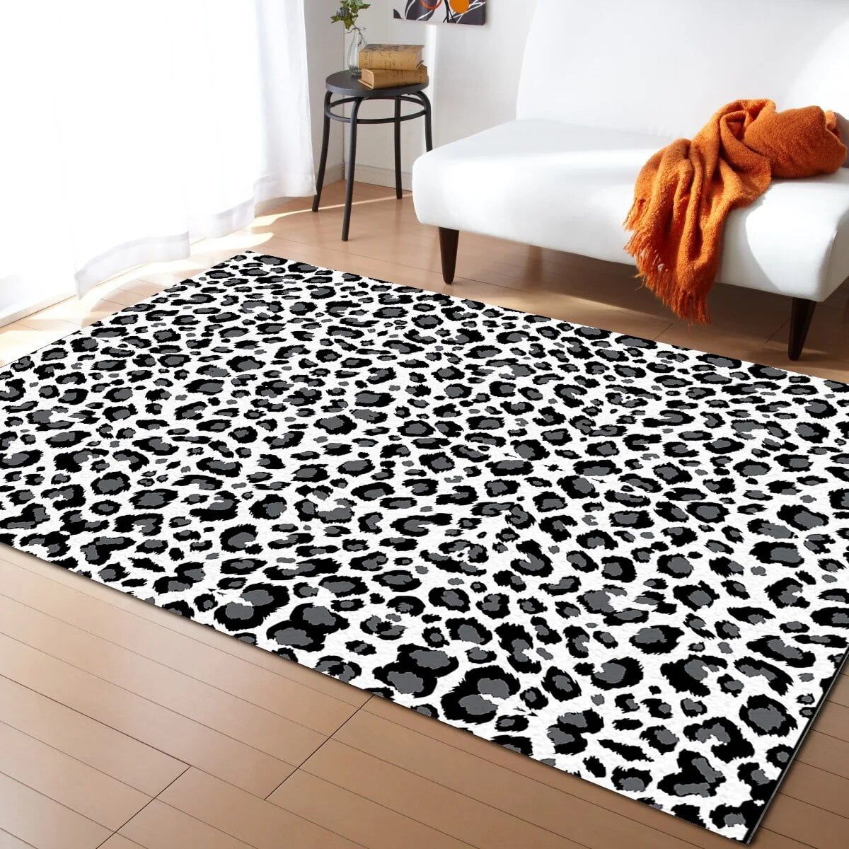 Coral velvet Zebra Animal Print Black and White Carpet for Living Room ...