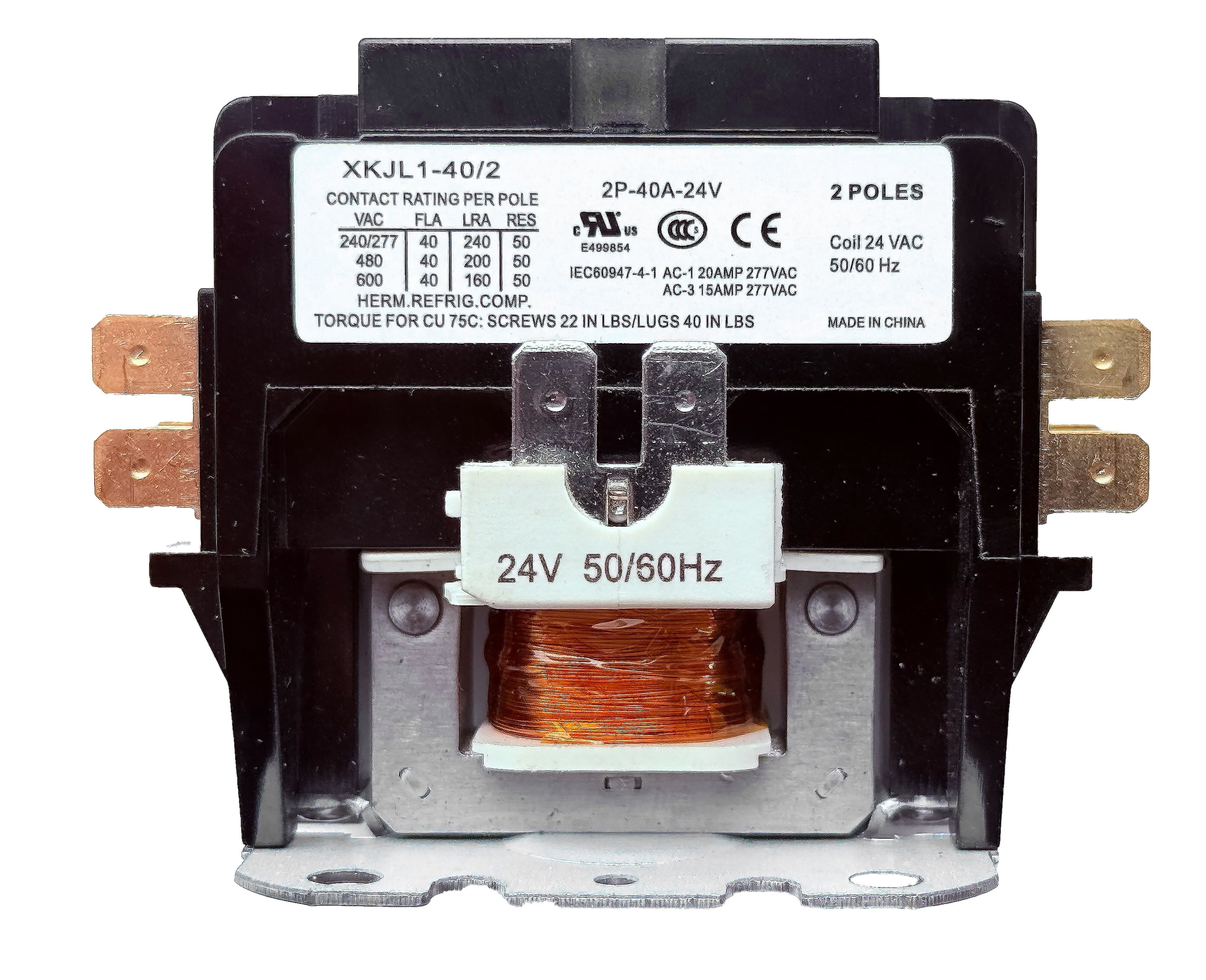 CoralVolt 2-Pole 40A HVAC Contactor | Heavy-Duty Compressor Contactor ...